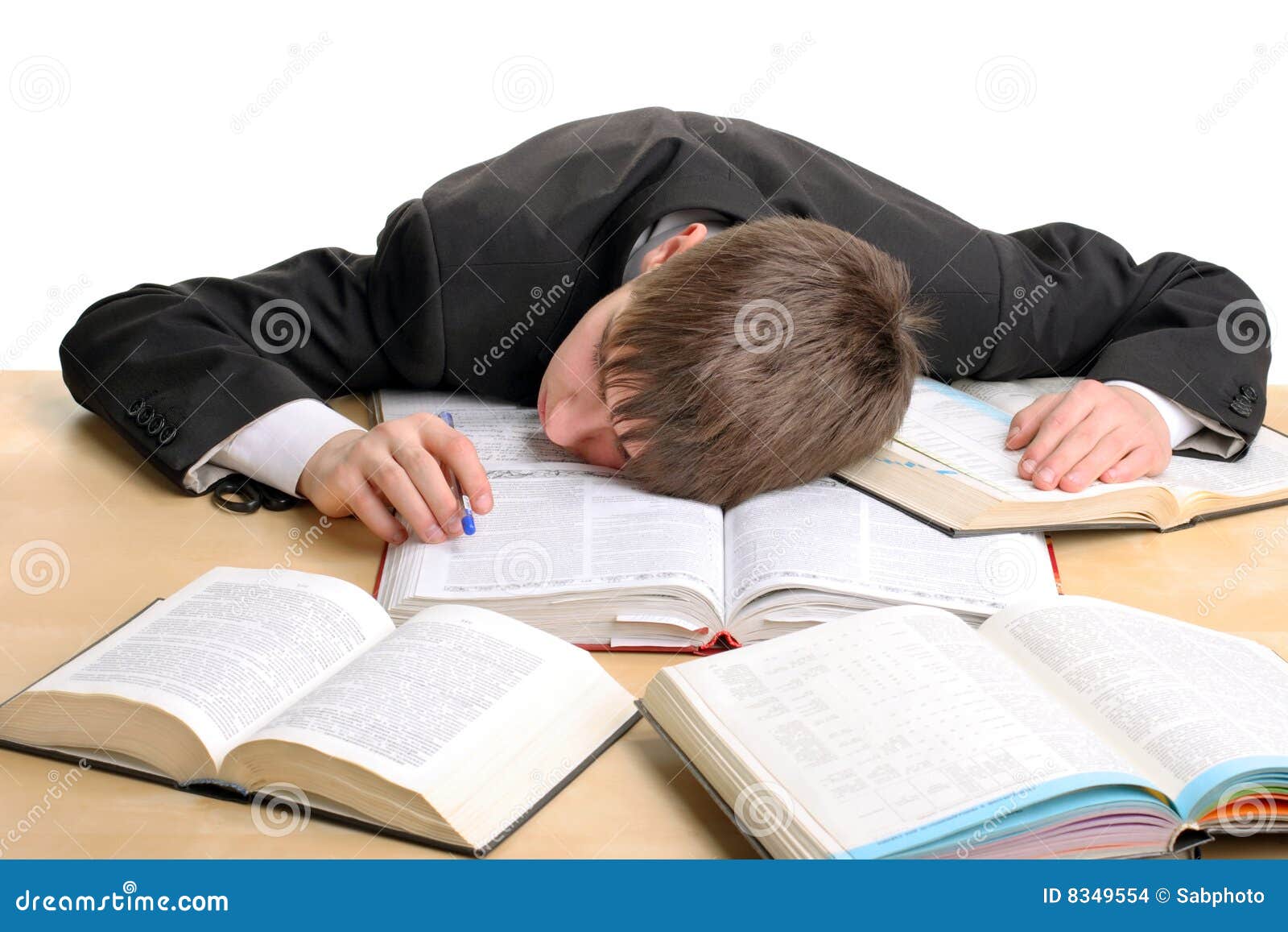 Tired student stock photo. Image of book, doze, exam, isolated - 8349554