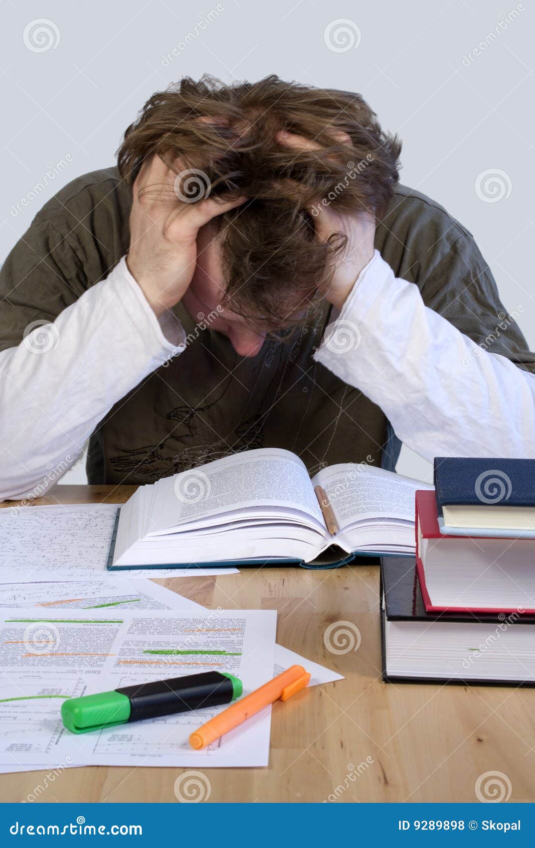 Tired student stock photo. Image of trouble, tired, young - 9289898