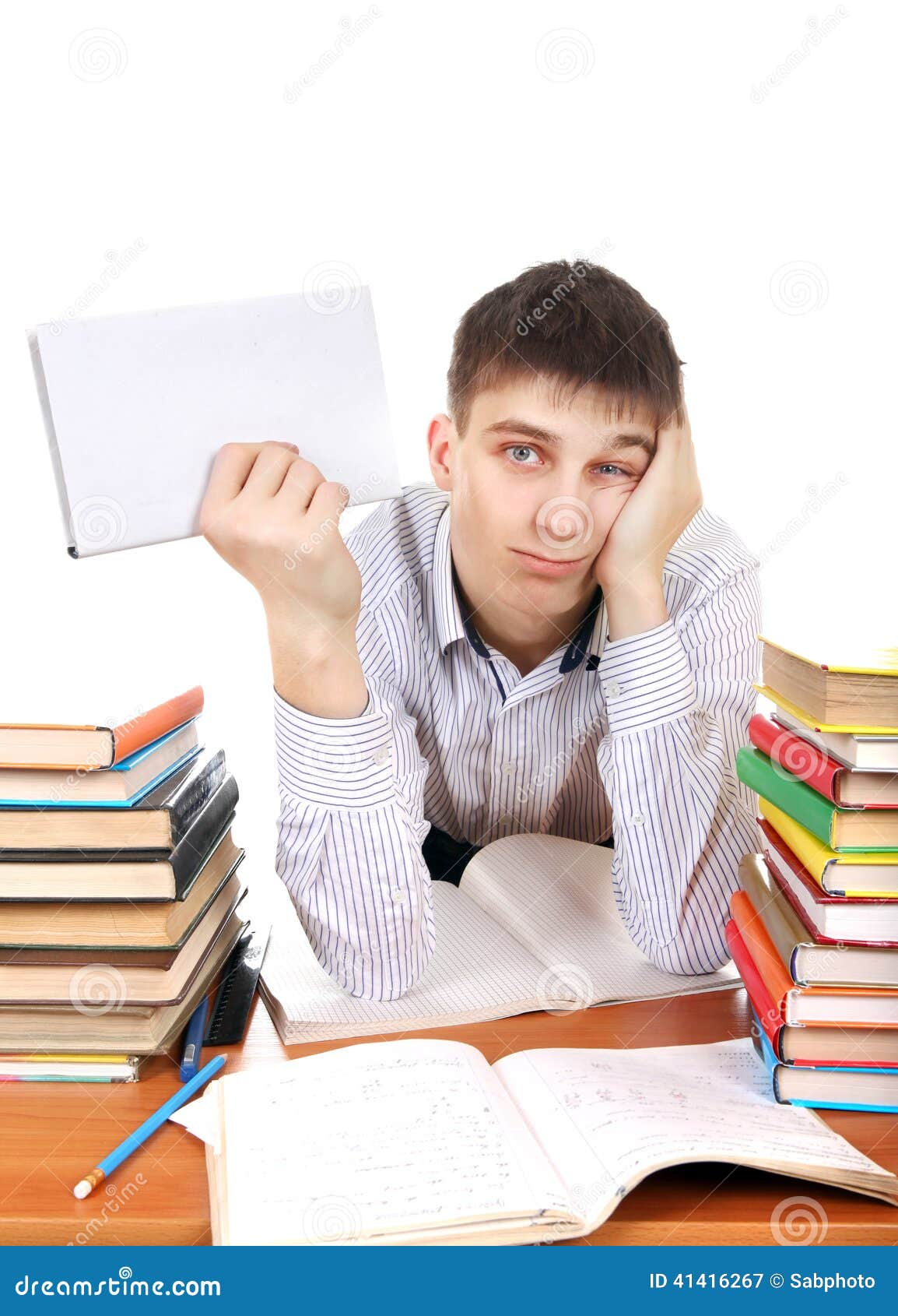 Tired Student stock image. Image of education, lying - 41416267
