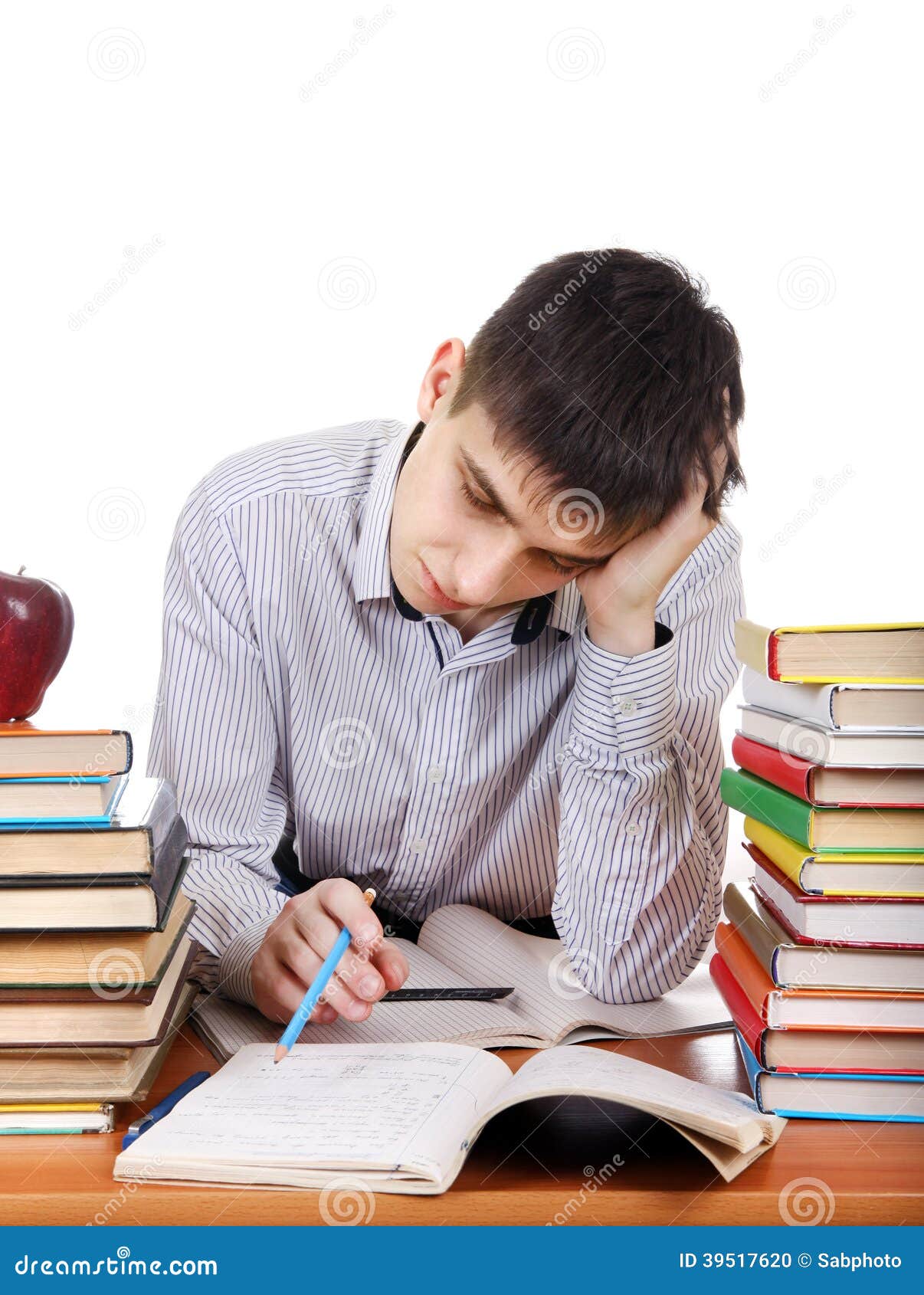 Tired Student stock photo. Image of sorrow, overwork - 39517620