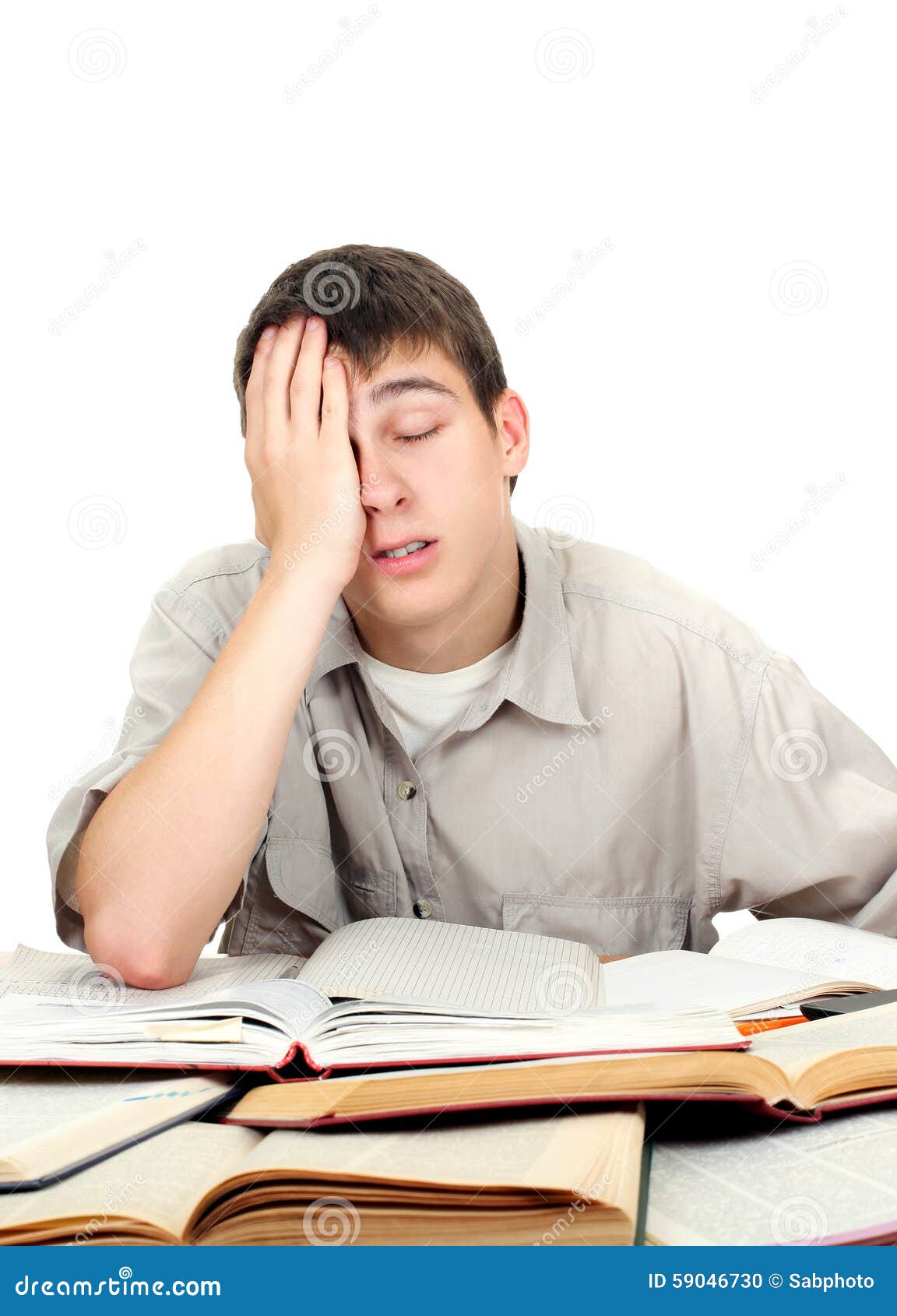 Tired Student stock photo. Image of apathy, school, exam - 59046730