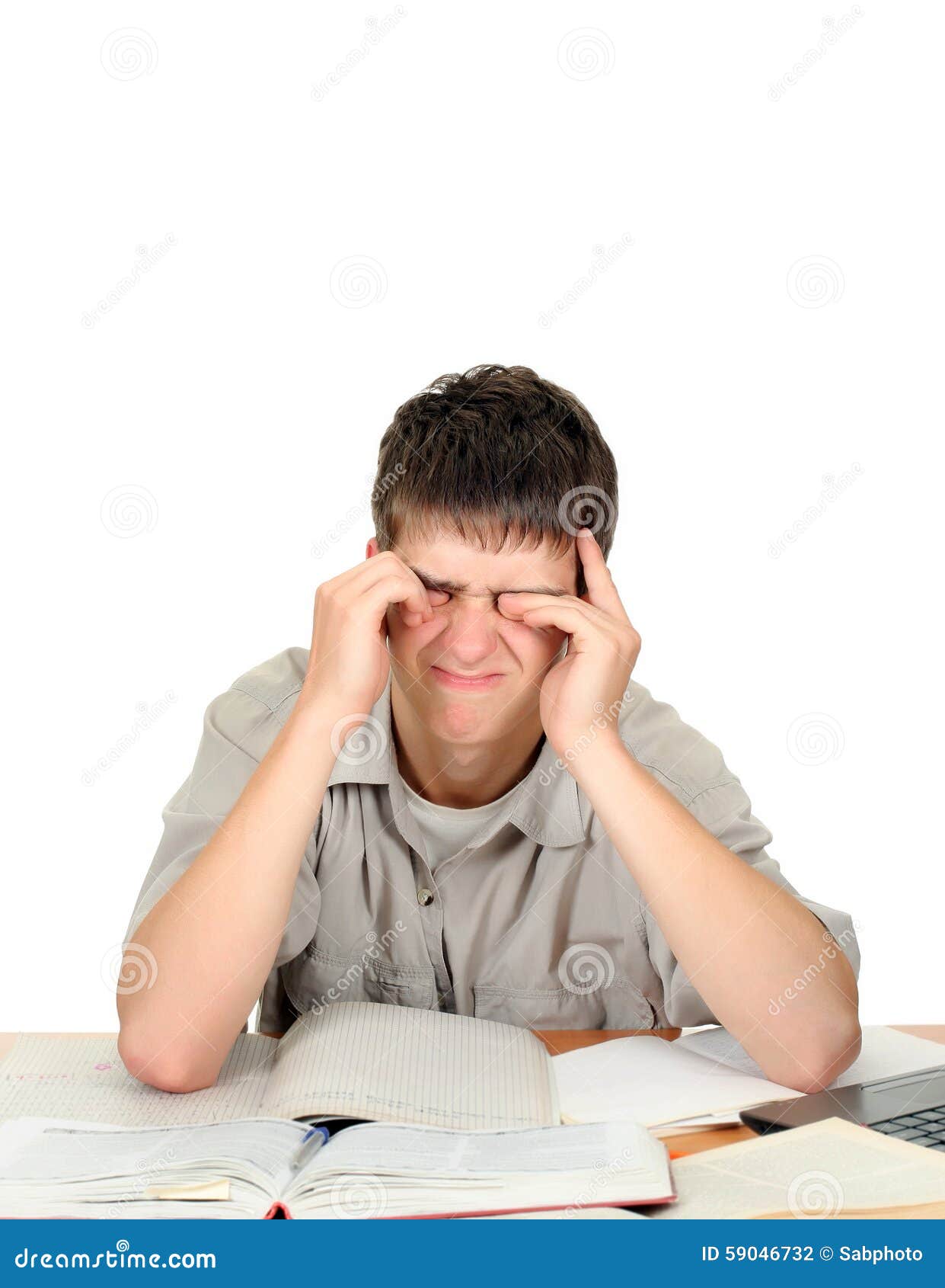 Tired Student stock photo. Image of listless, exam, male - 59046732