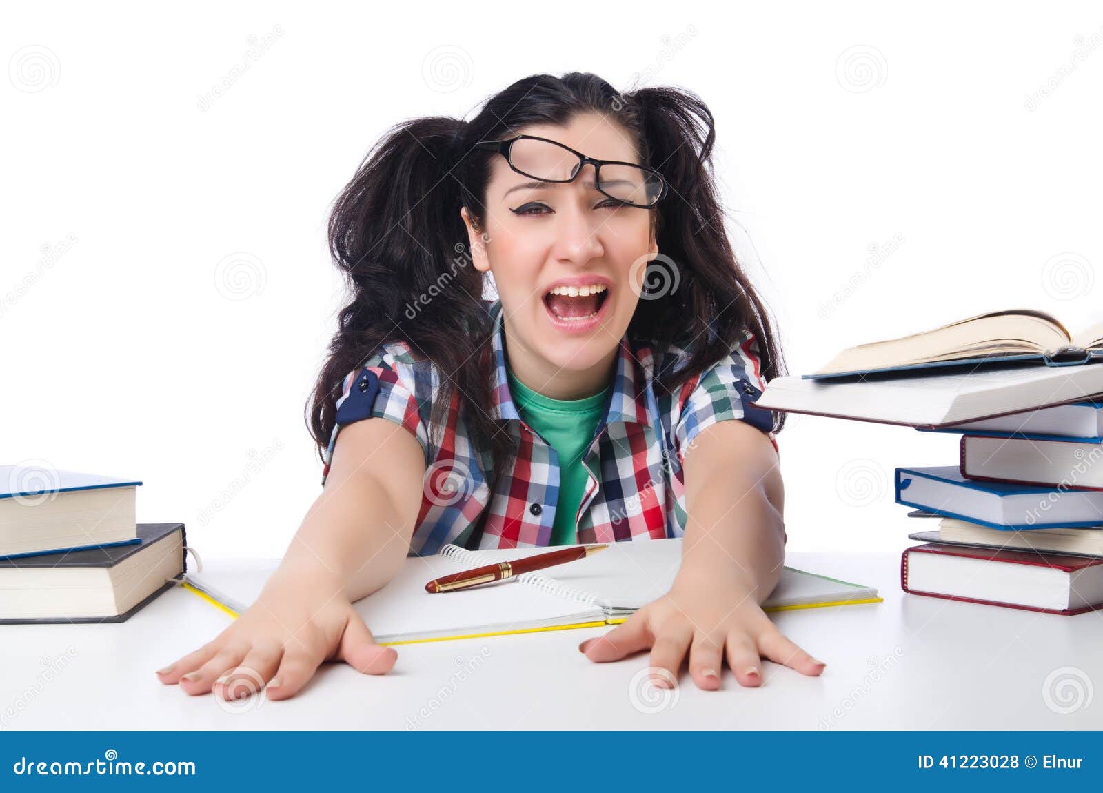 Tired Student with Textbooks Stock Photo - Image of exam, learn: 41223028