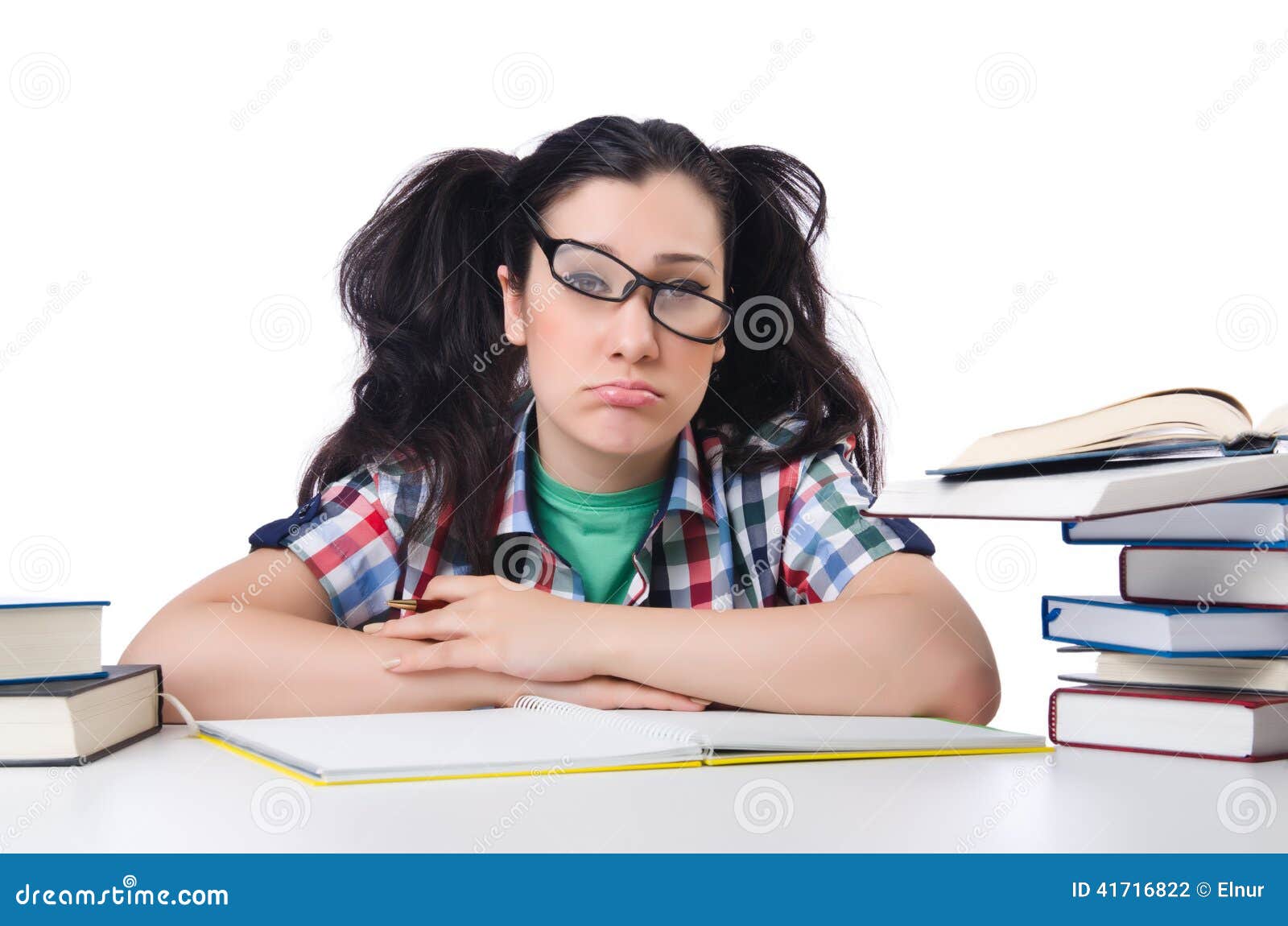Tired Student with Textbooks Stock Photo - Image of graduate, reading ...