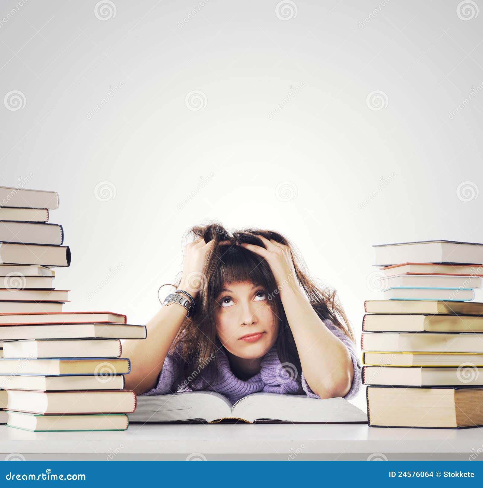 Tired of studies stock photo. Image of occupation, beautiful - 24576064