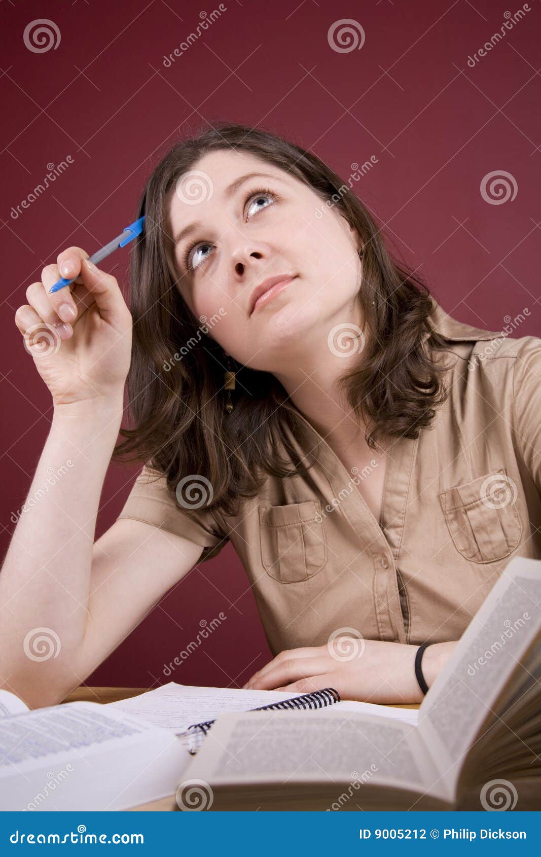 Tired of Studying stock photo. Image of female, dream - 9005212