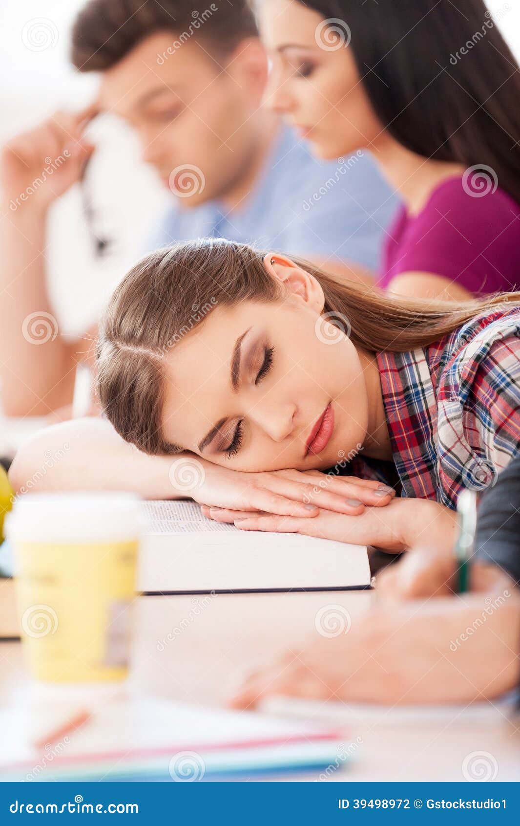 So tired of studying. stock photo. Image of intelligence - 39498972