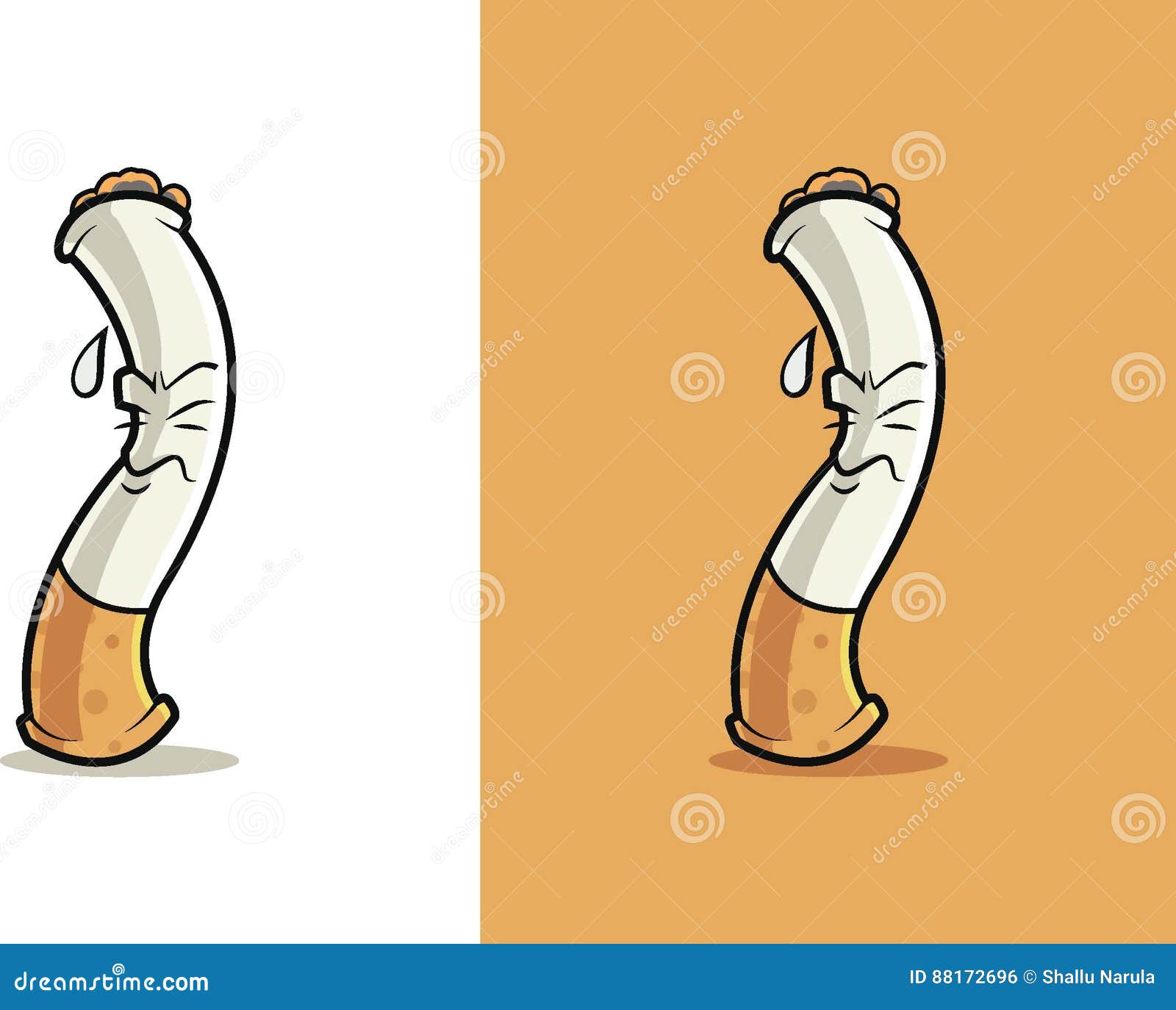 Sad Cigarette Cartoon Royalty-Free Stock Photography | CartoonDealer ...