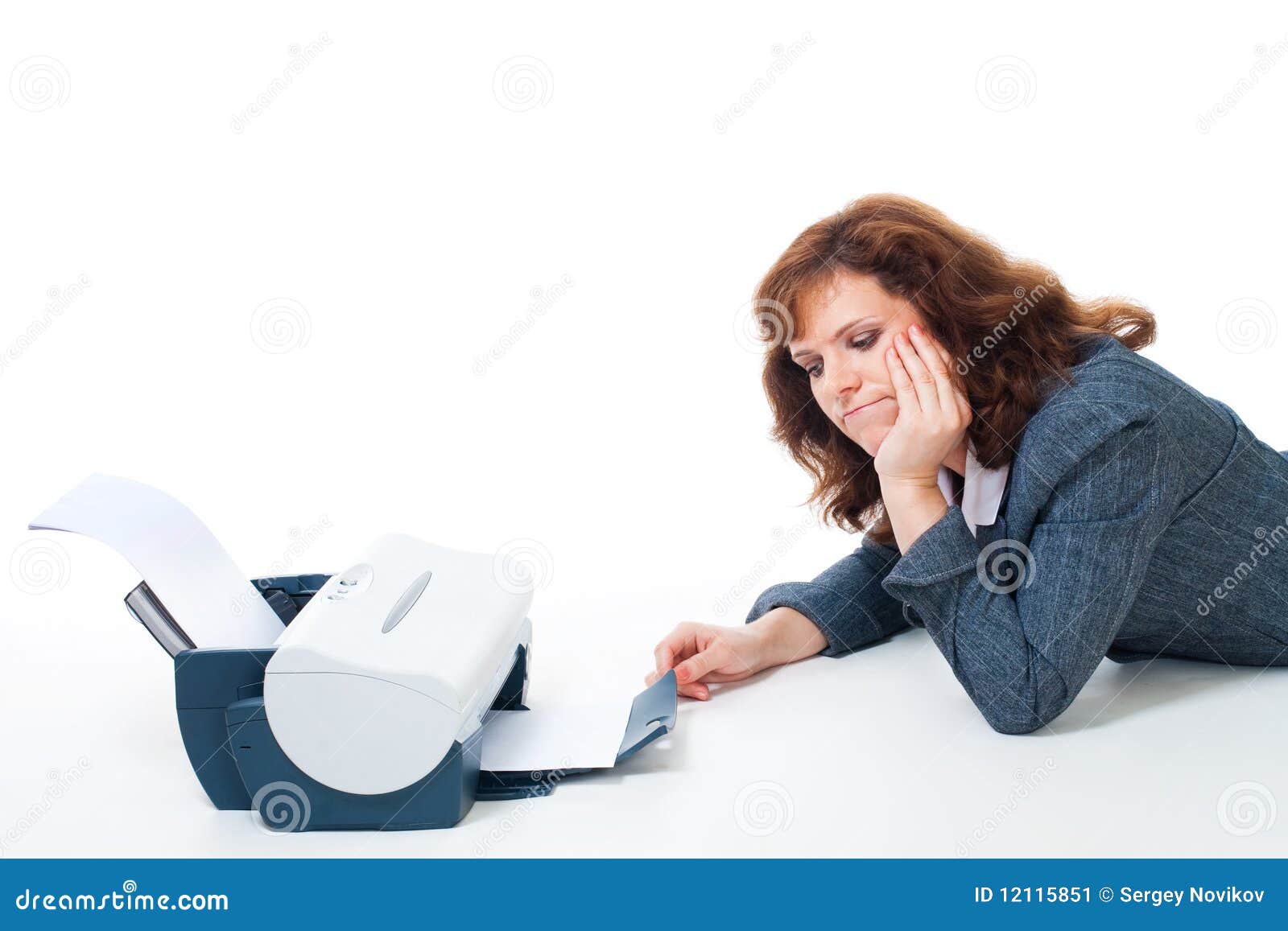 Tired To Wait until Printer Print Document Stock Image - Image of ...
