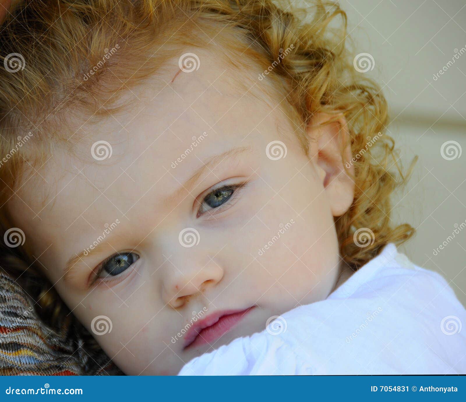 Tired Toddler in White stock image. Image of closeup, natural - 7054831