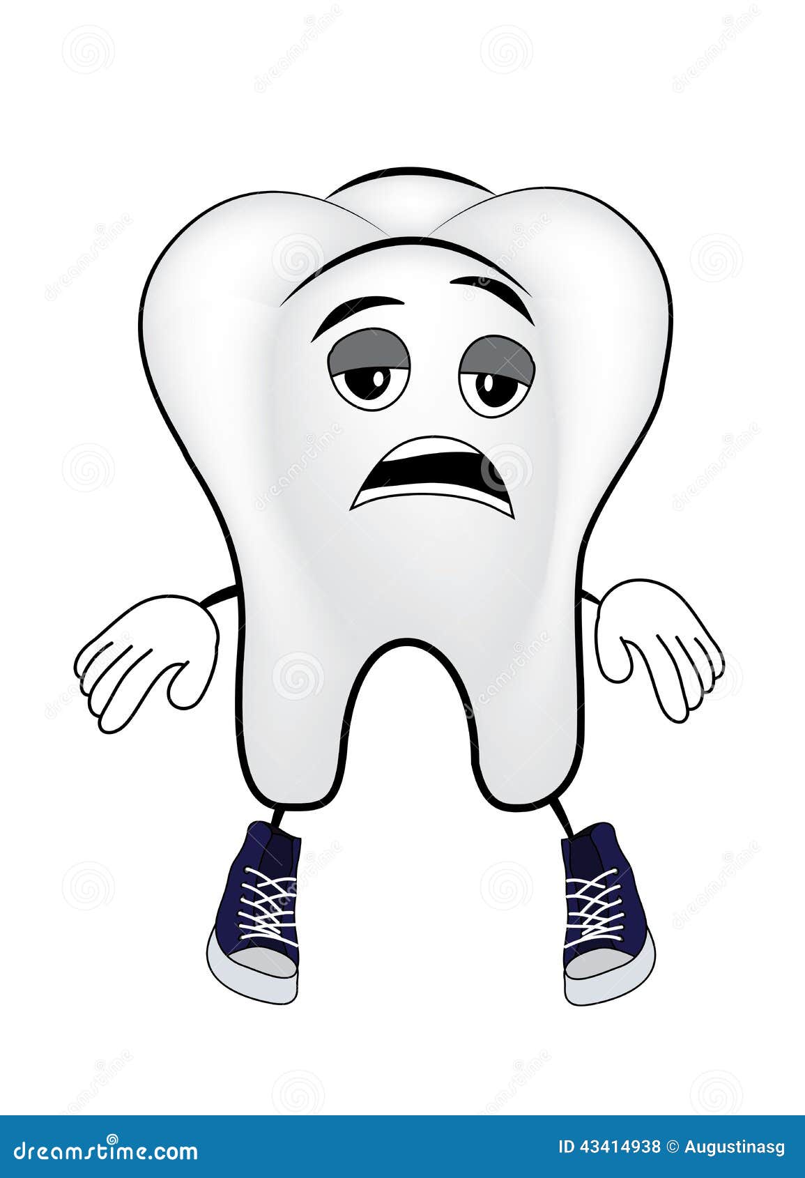 Tired tooth cartoon stock illustration. Illustration of exhausted ...