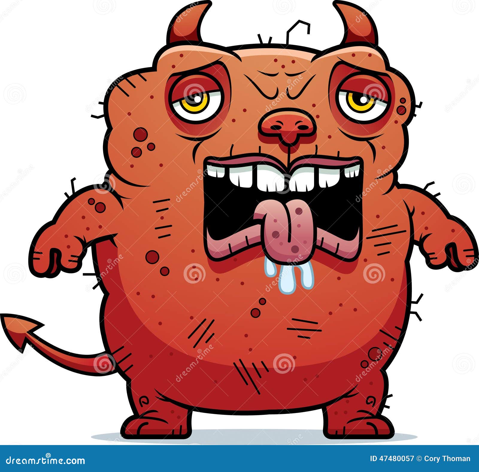 Tired Ugly Devil stock vector. Illustration of exhausted - 47480057