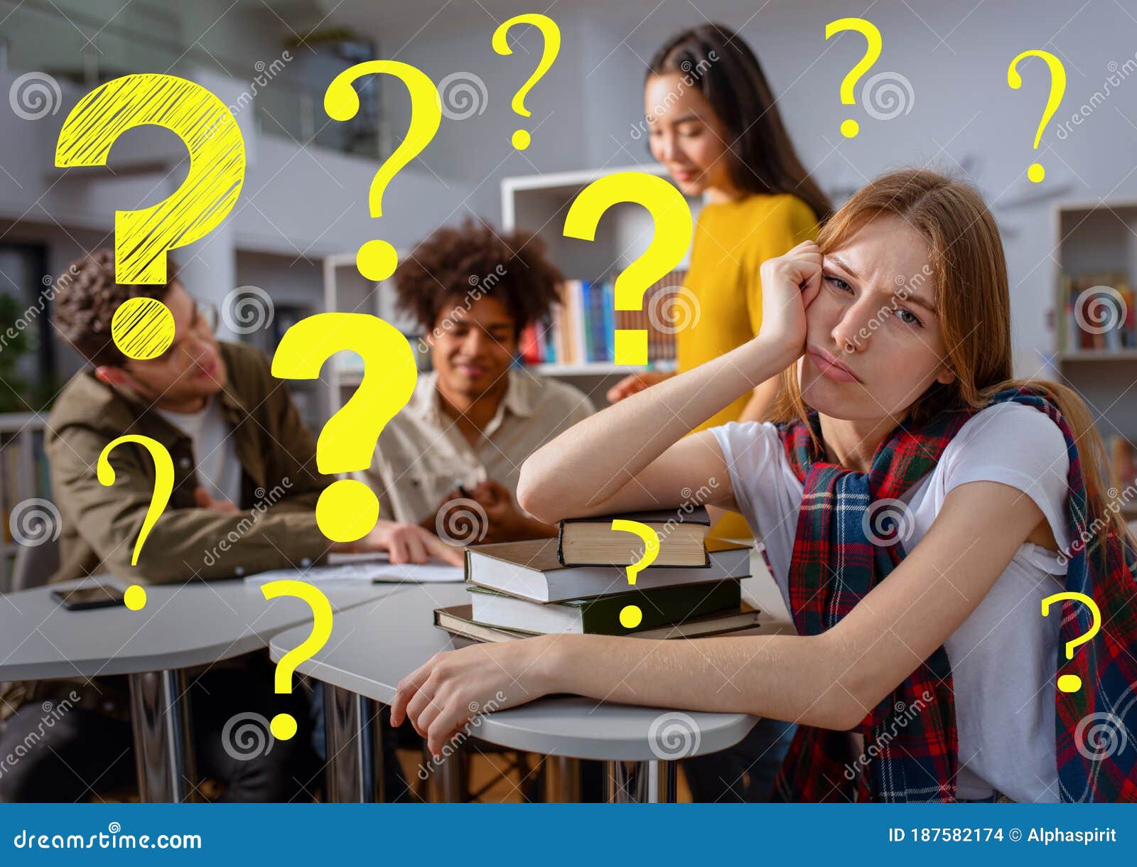 Tired University Student Has Difficulty To Study. Concept of Stress ...