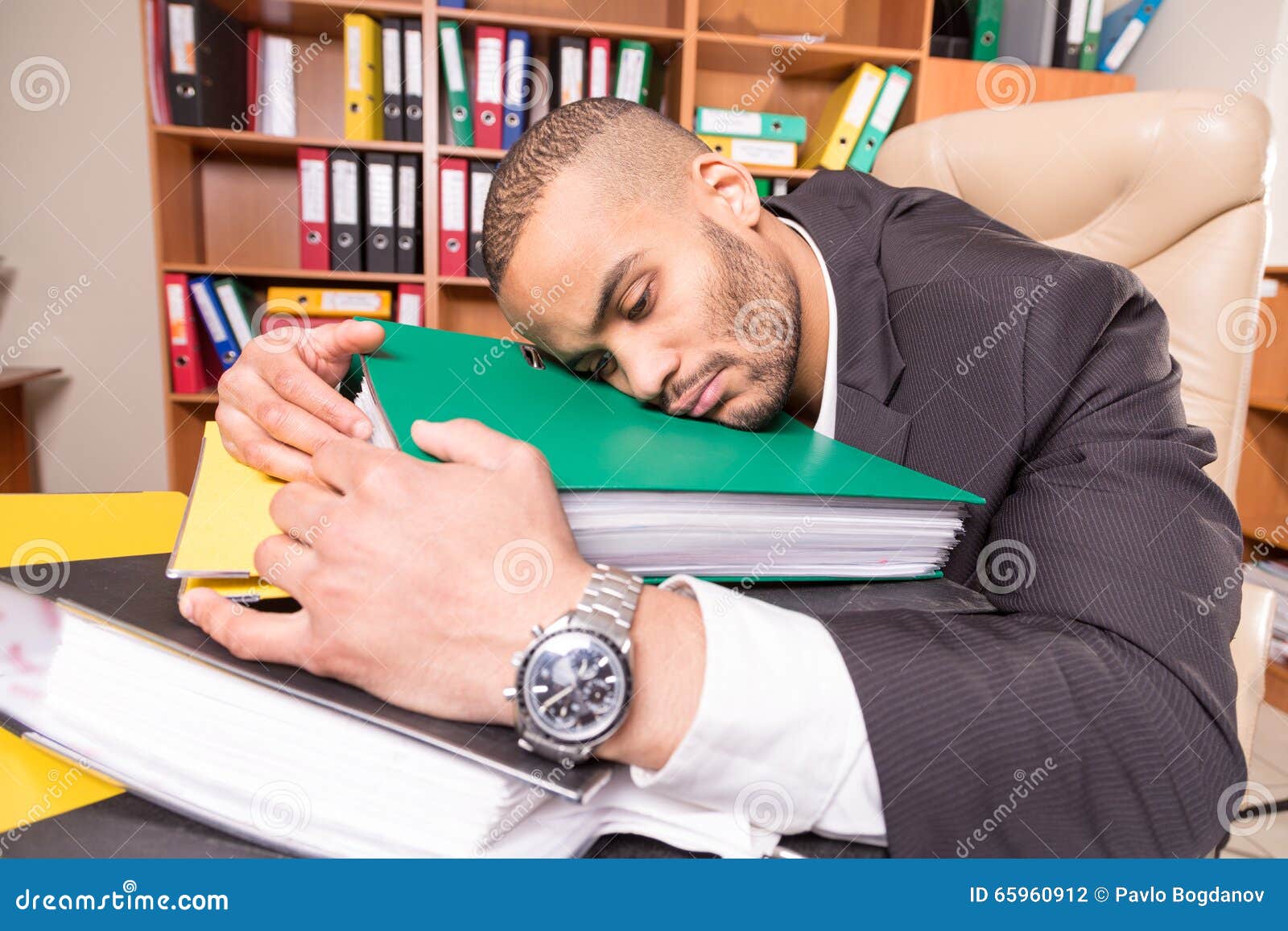 Tired upset man in office stock photo. Image of corporate - 65960912