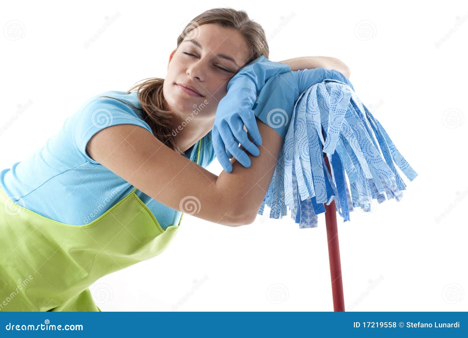 Tired Woman Doing the Cleaning Stock Photo - Image of green, housework ...