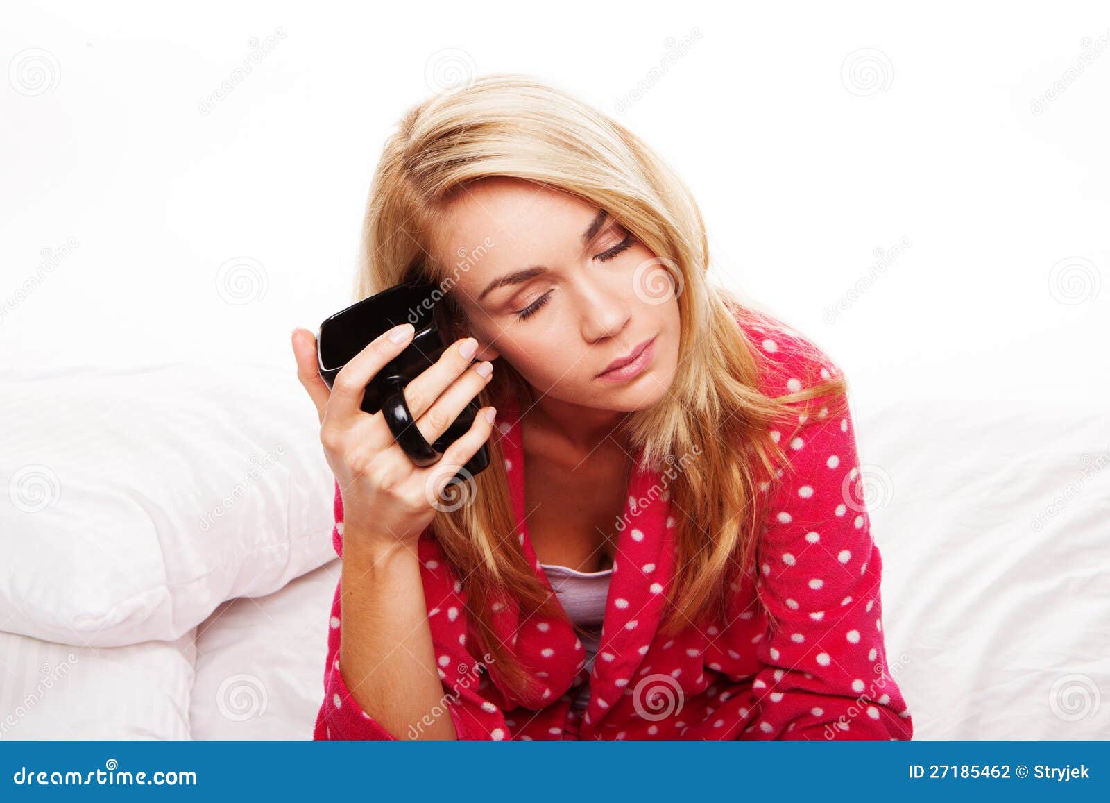 Tired Woman Having Her Morning Coffee Stock Photo - Image of beauty ...