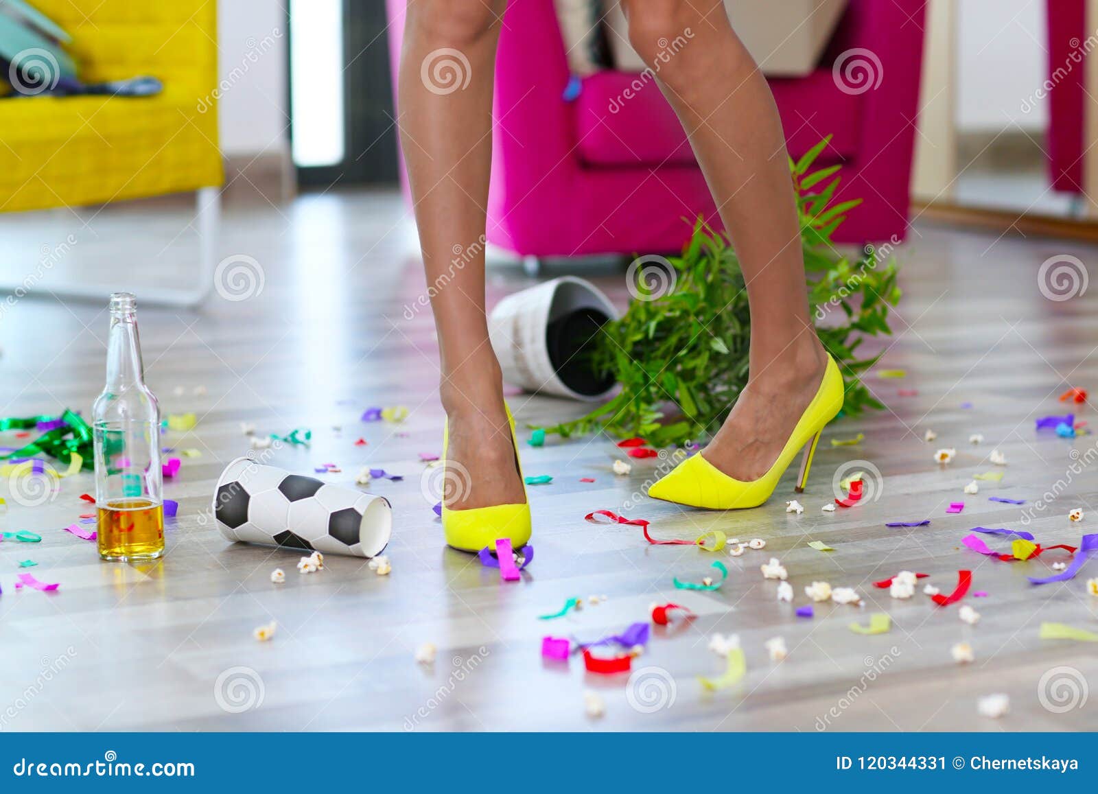 Tired woman after party stock image. Image of heels - 120344331