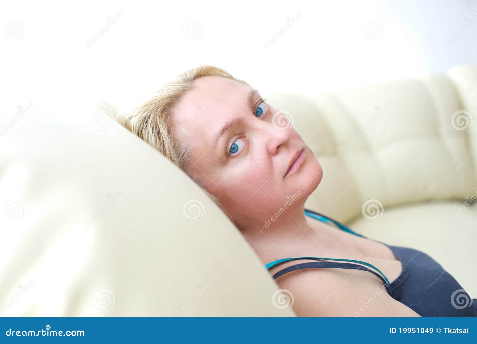 Tired woman portrait stock image. Image of pensive, business - 19951049