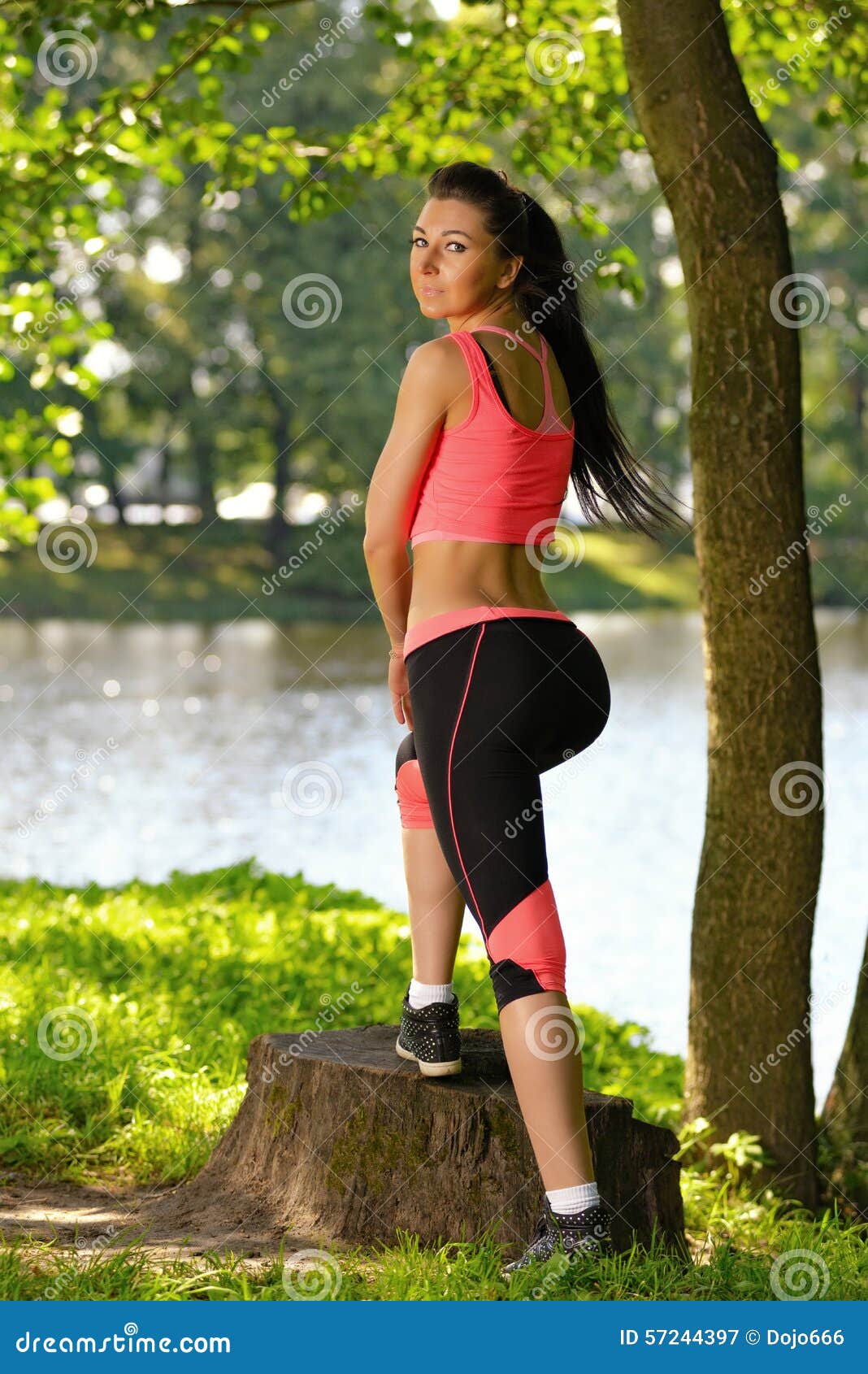 Tired Woman Runner Taking Rest after Running Workout in Park Stock ...