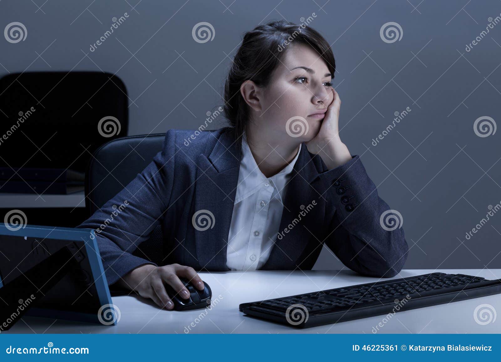 Tired Woman Working in the Office Stock Image - Image of conflict ...