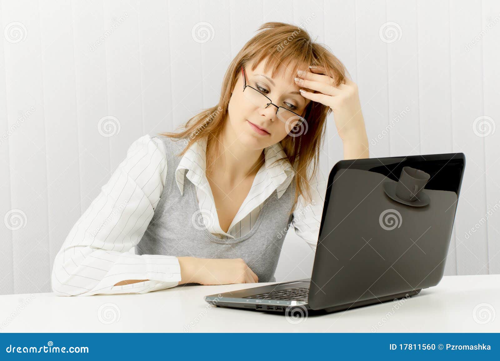 Tired worker in the office stock photo. Image of lady - 17811560