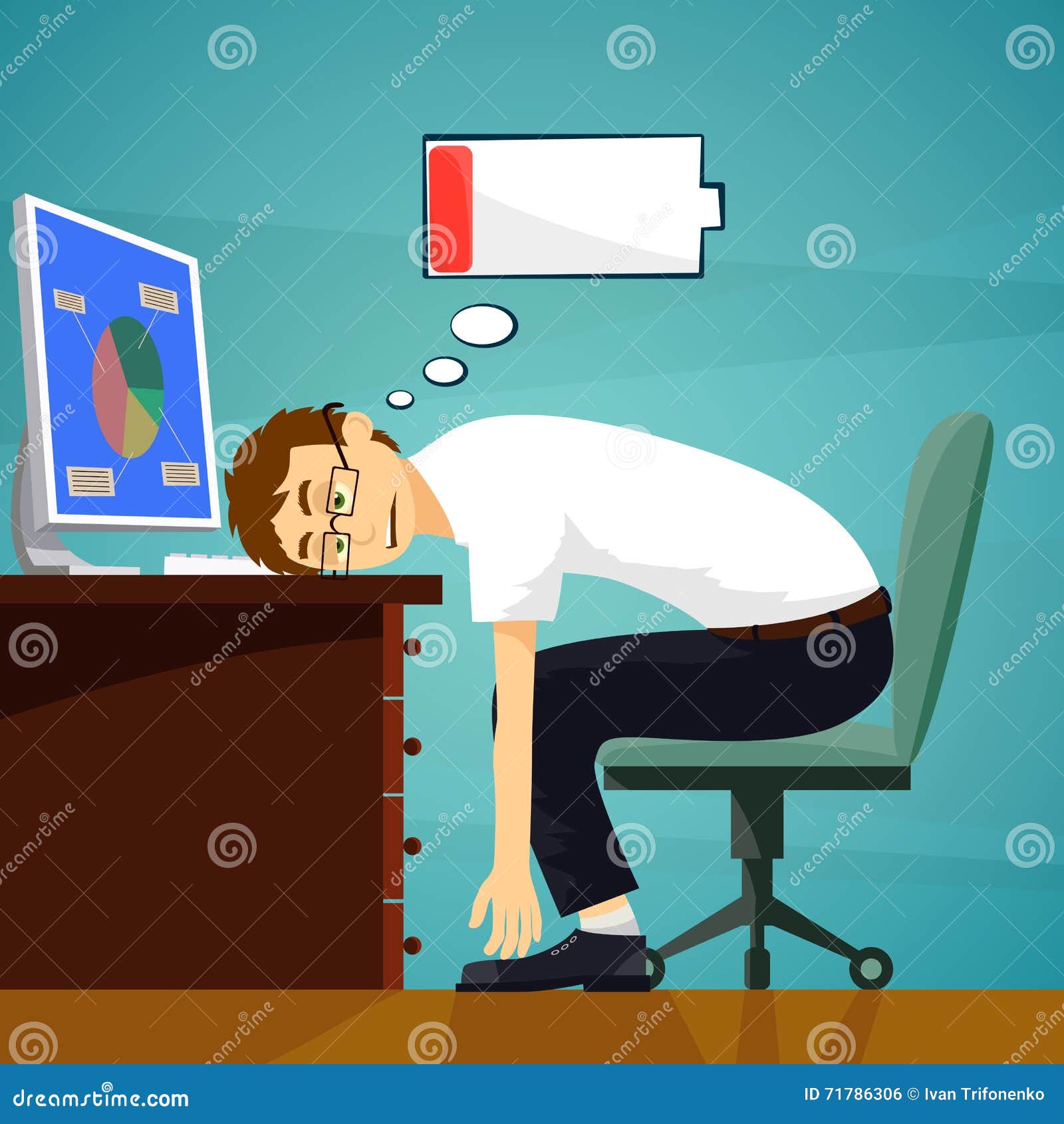 Tired Battery Cartoon Royalty-Free Illustration | CartoonDealer.com ...