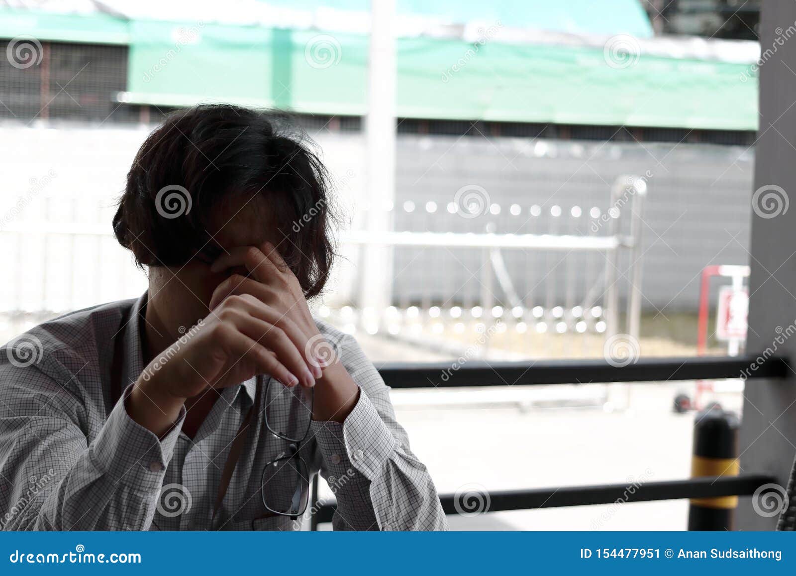 Tired and Worried Young Asian Man in Depression Crying Stock Image ...