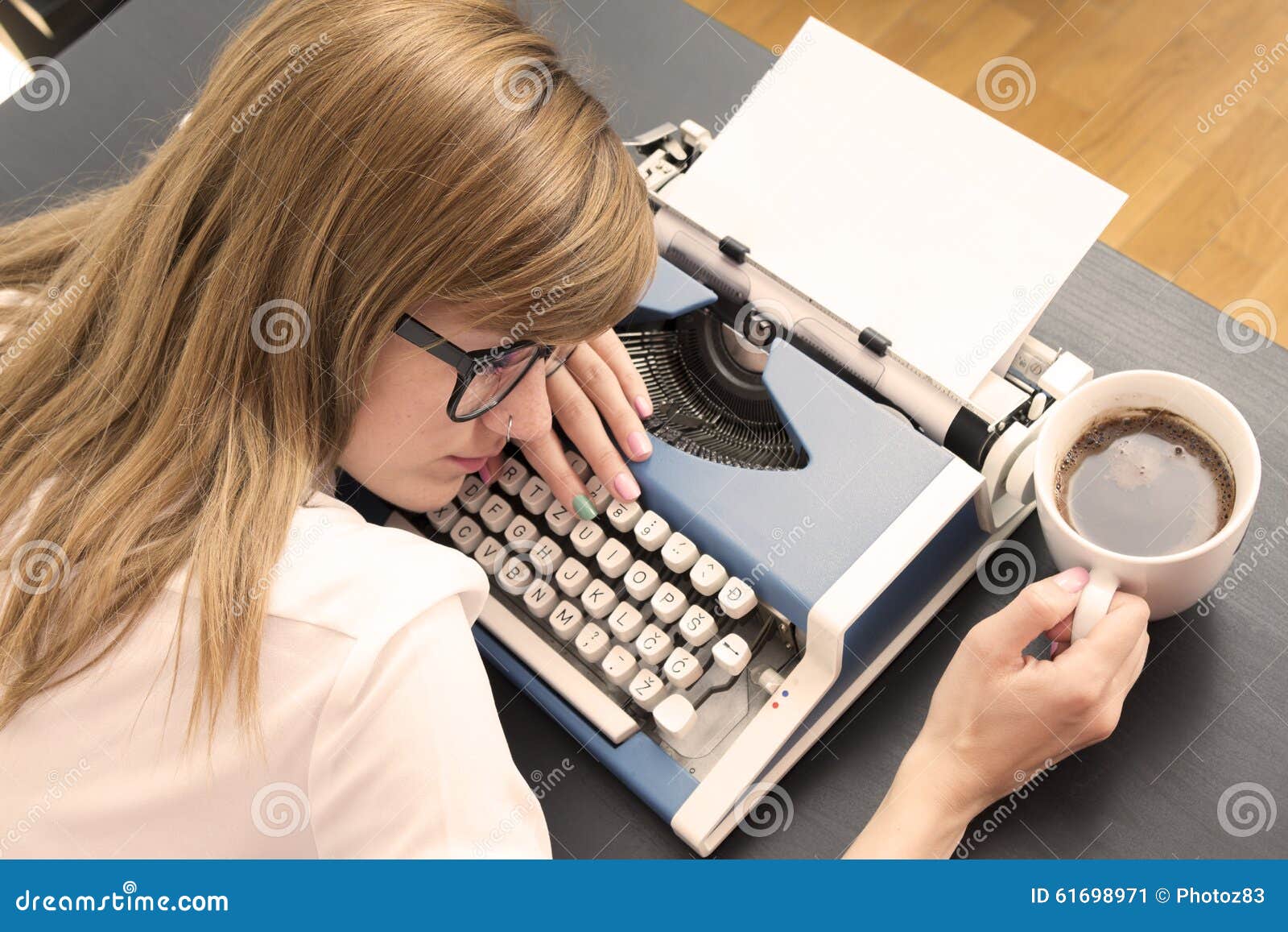 Tired writer stock image. Image of keyboard, document - 61698971