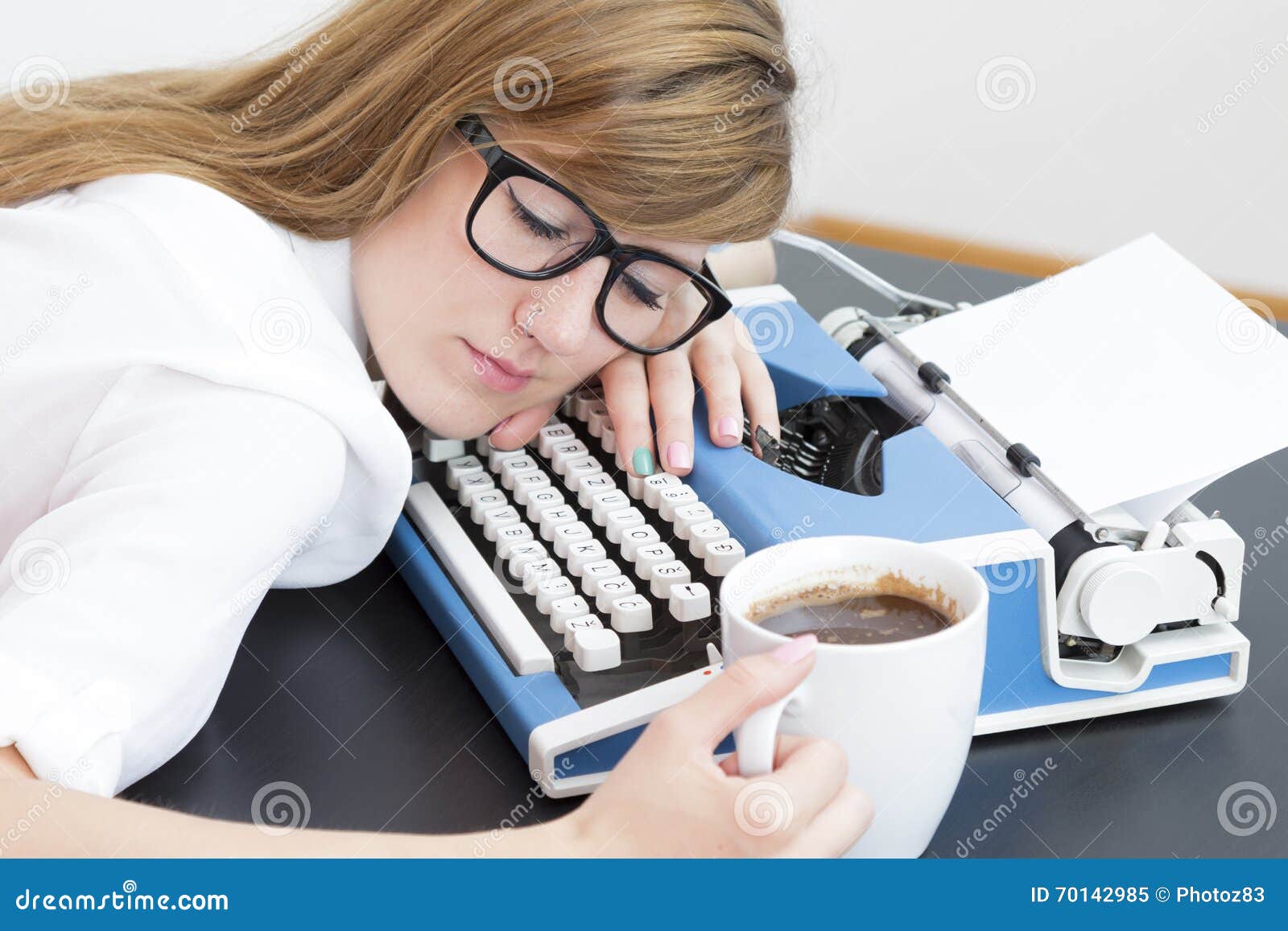 Tired writer stock image. Image of deadline, media, hands - 70142985