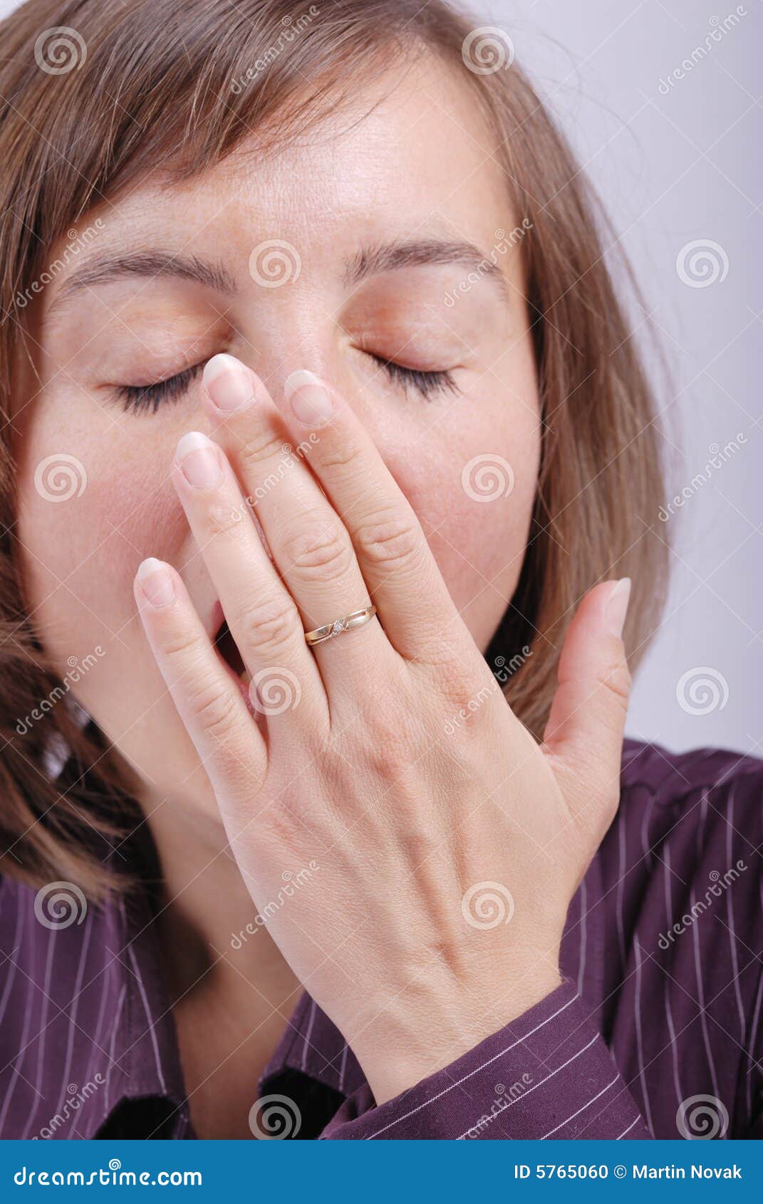 Tired yawning woman stock photo. Image of business, close - 5765060