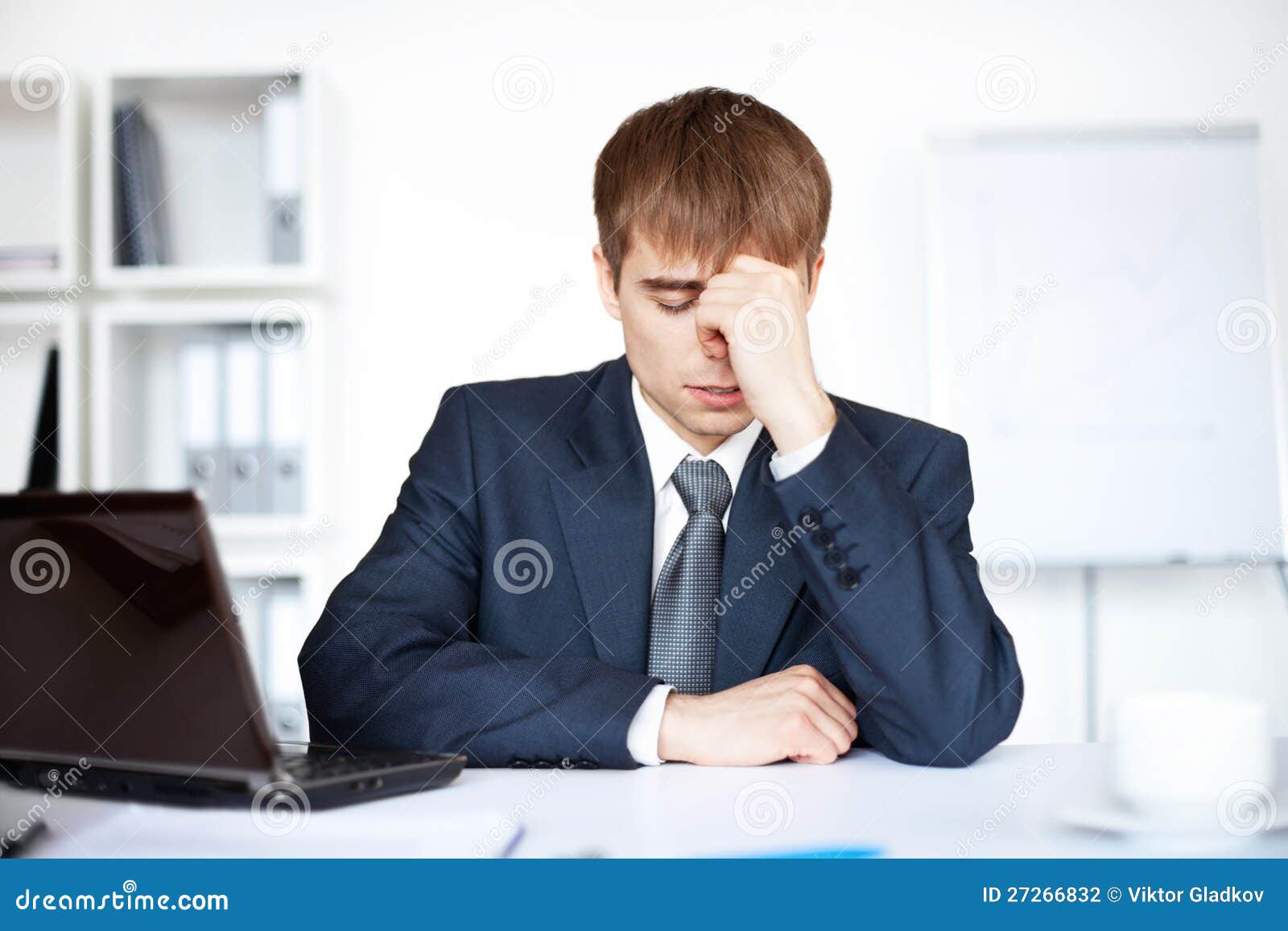 Tired Young Business Man with Problems and Stress Stock Photo - Image ...