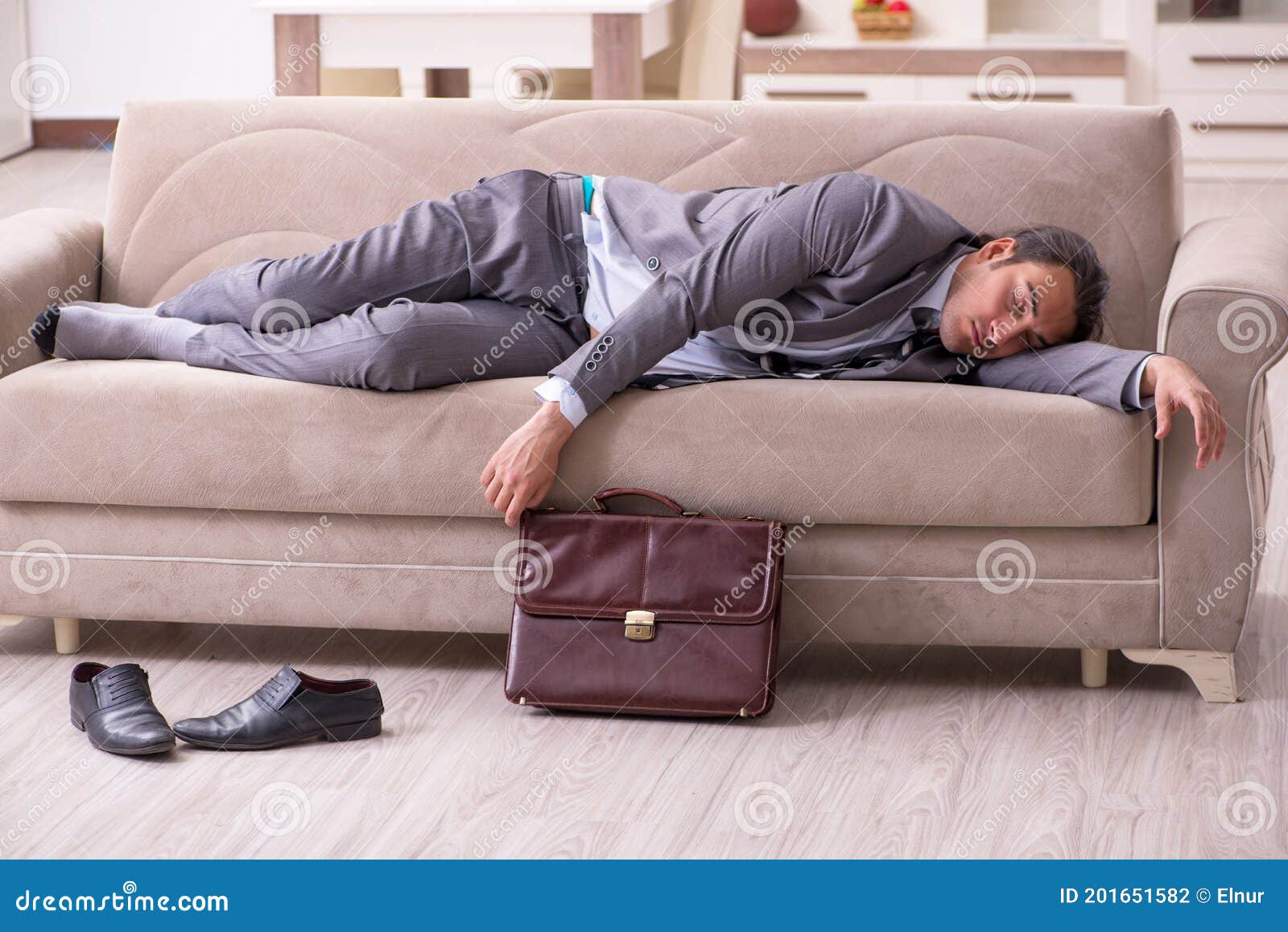 Tired Young Businessman Coming Home after Working Day Stock Photo ...