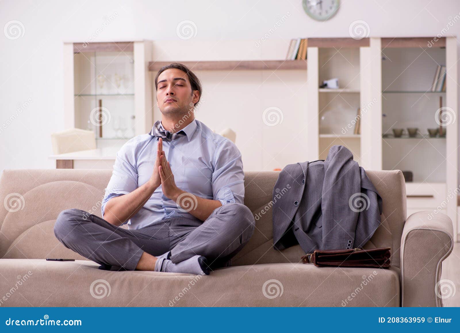 Tired Young Businessman Coming Home after Working Day Stock Image ...