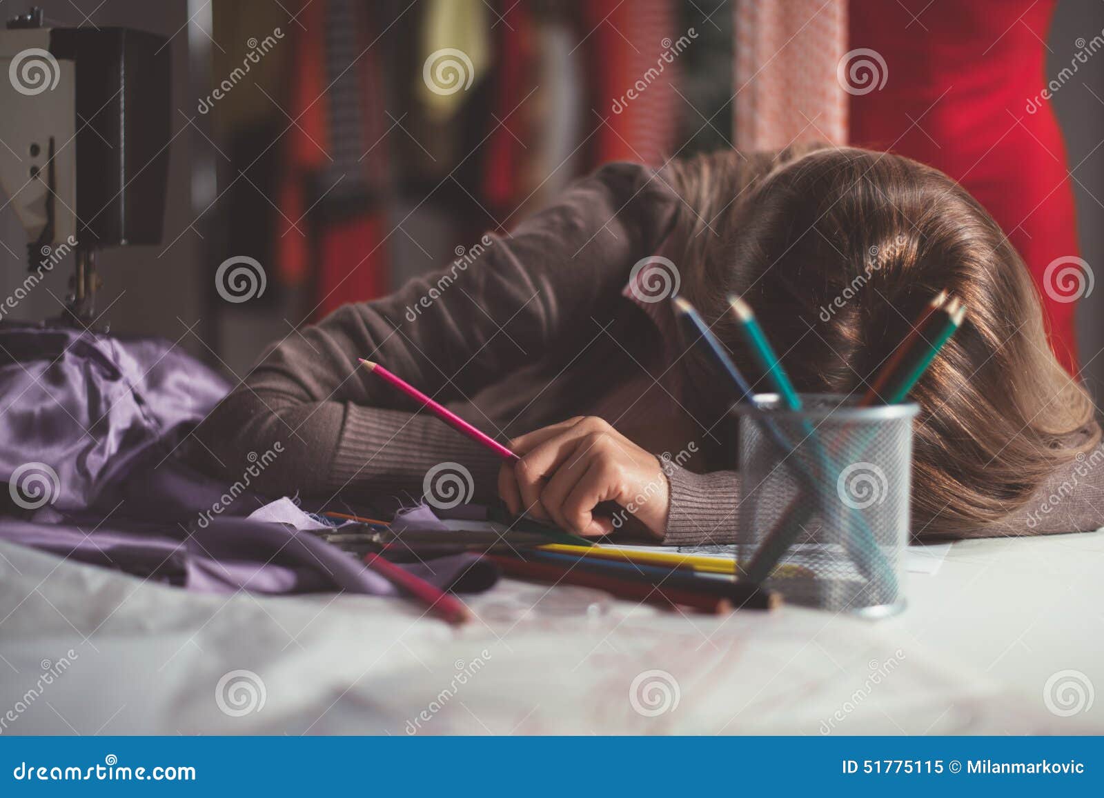 Tired Young Fashion Designer Stock Image - Image of young, creativity ...