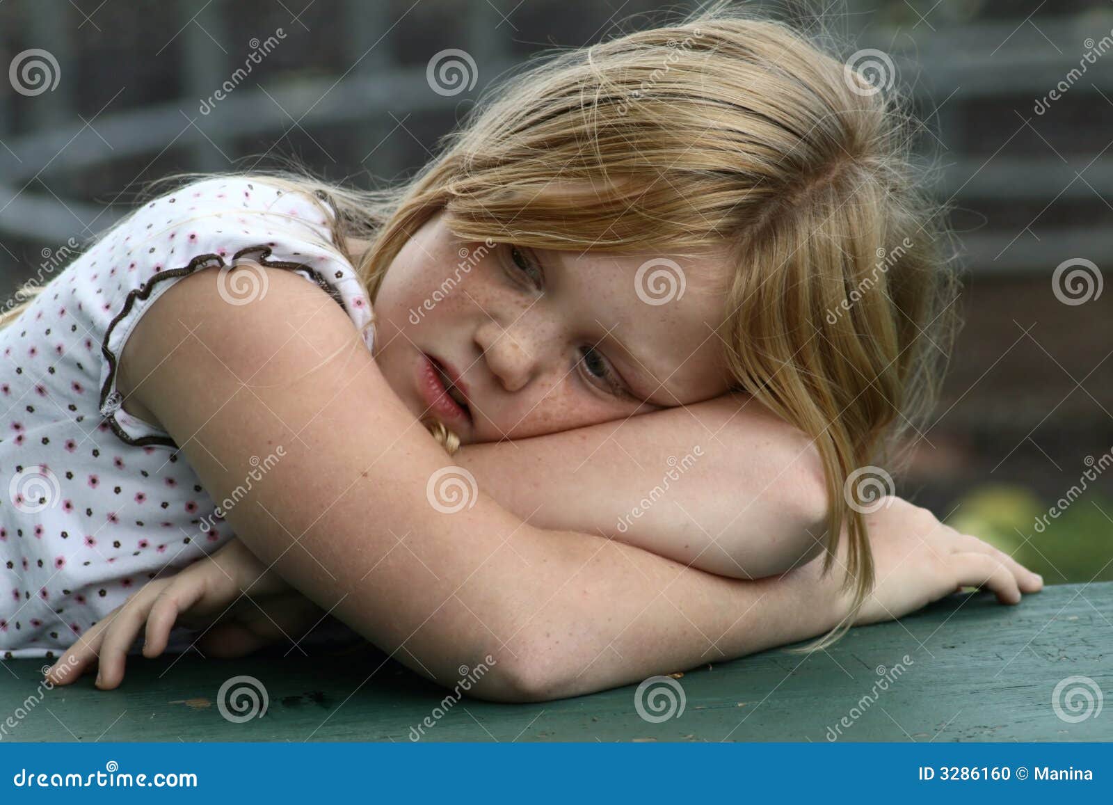 Tired young girl stock photo. Image of youth, young, outside - 3286160
