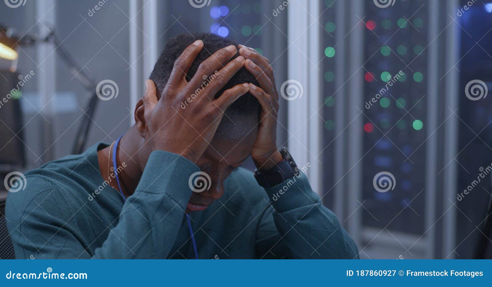 Tired Young Man Working in Data Center Stock Image - Image of typing ...