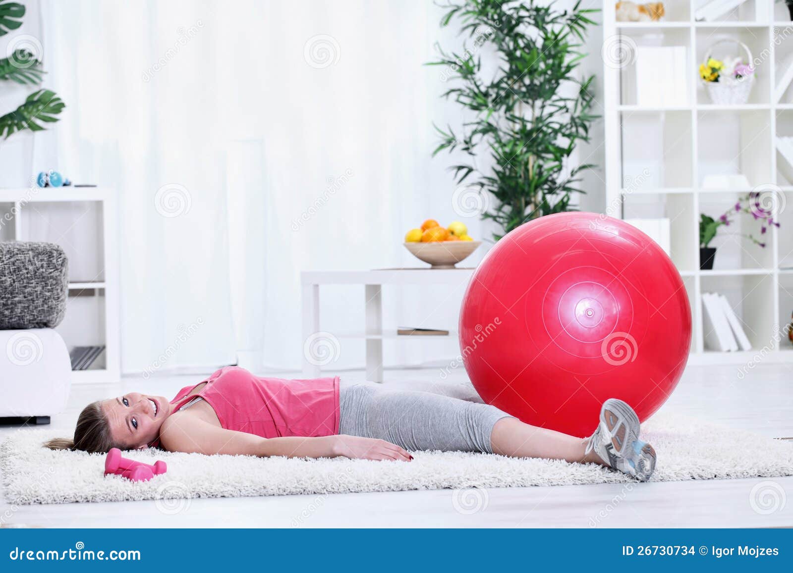 Tired Young Woman Taking Rest after Exercising Stock Photo - Image of ...