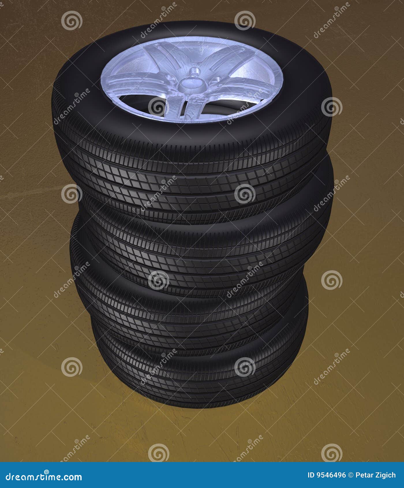 Tires 3d stock illustration. Illustration of mark, metal - 9546496