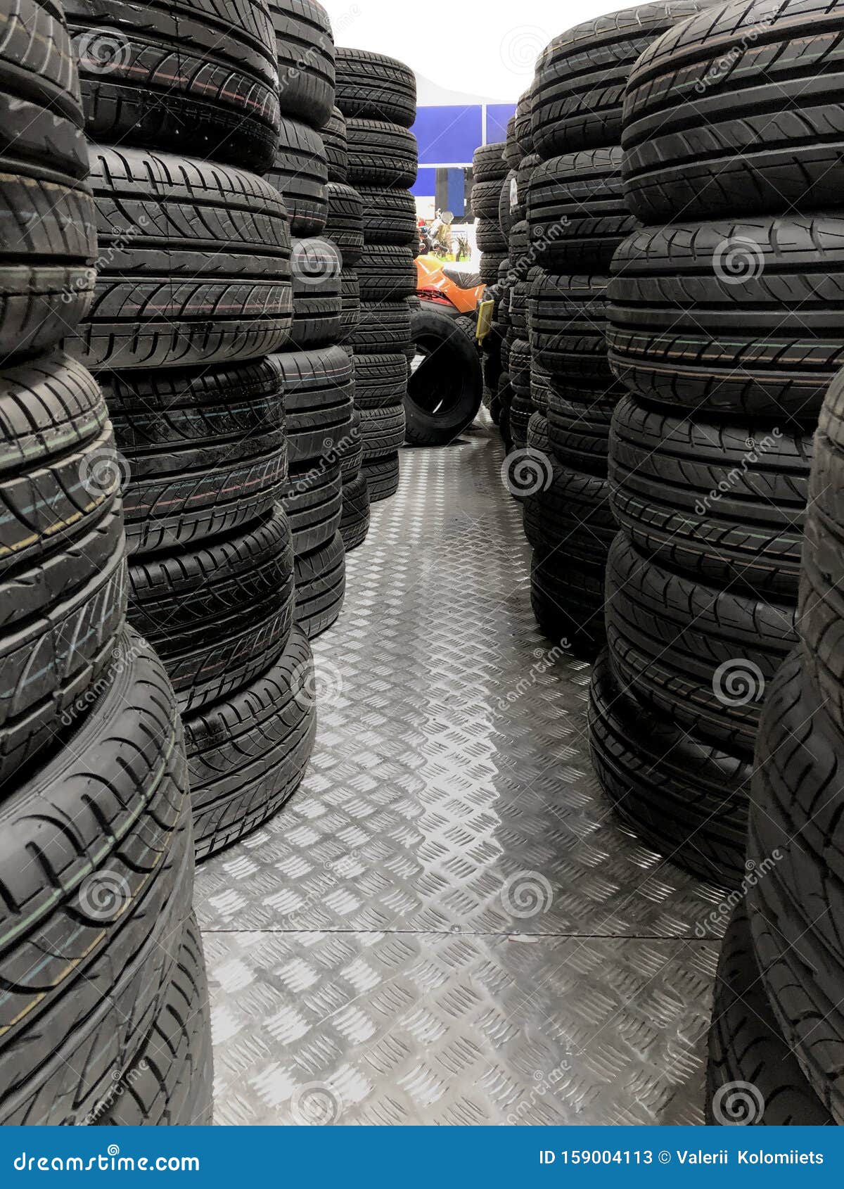 Lots of Tires in a Row in a Store. Stock Image - Image of auto, road ...