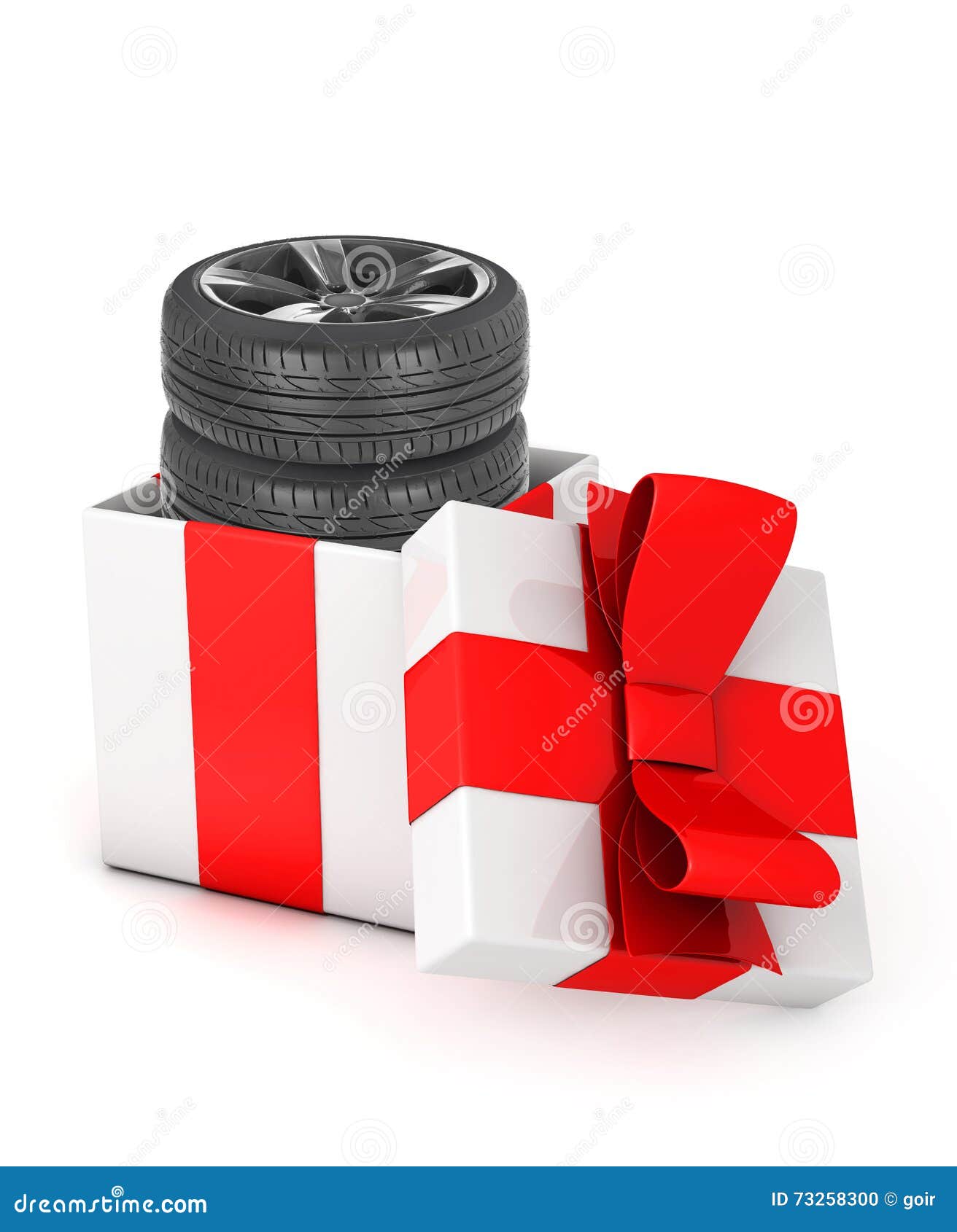 Tires in a gift box stock illustration. Illustration of birthday - 73258300