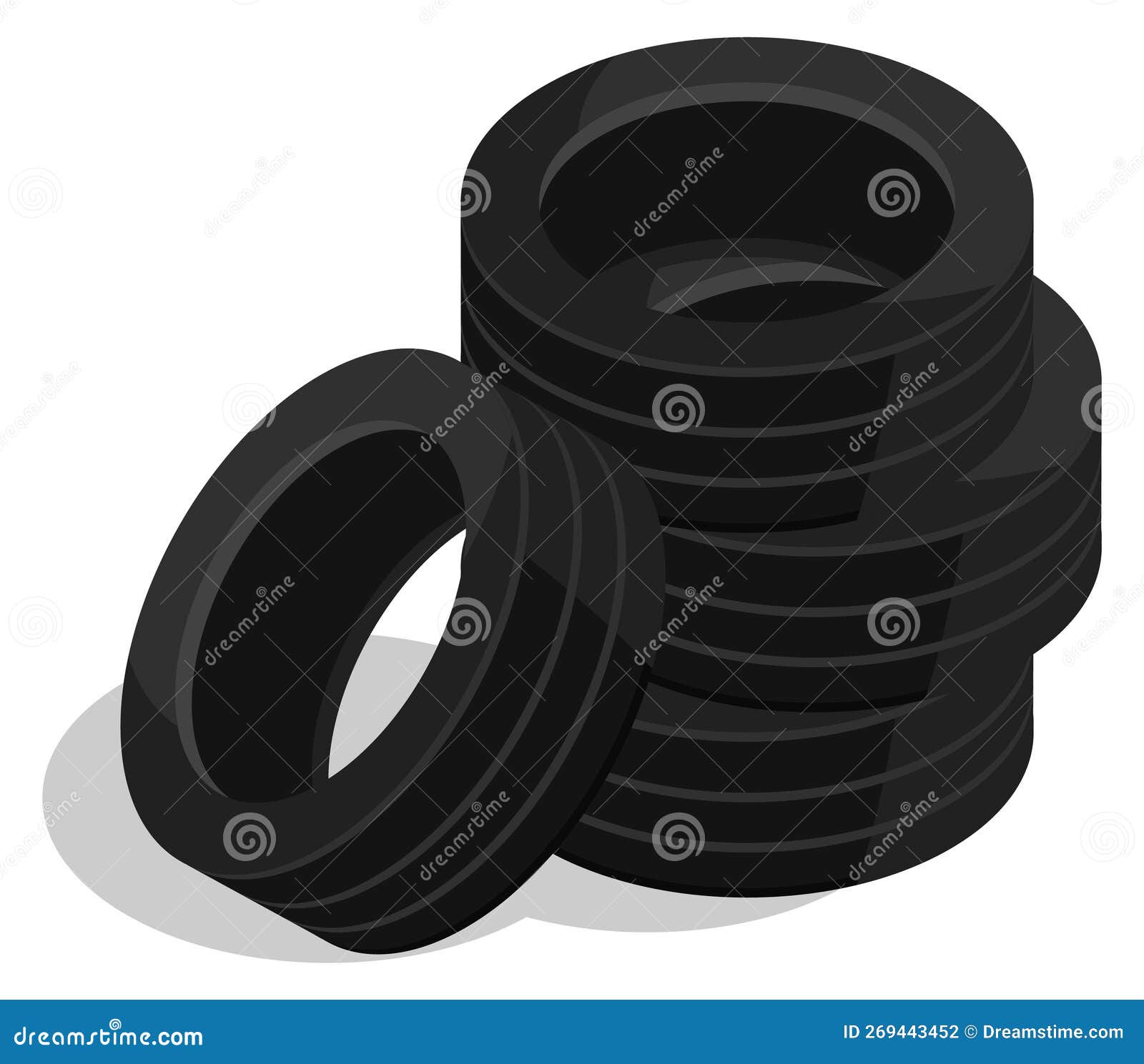 Tires Stack Icon. Isometric Car Repair Storage Stock Vector ...