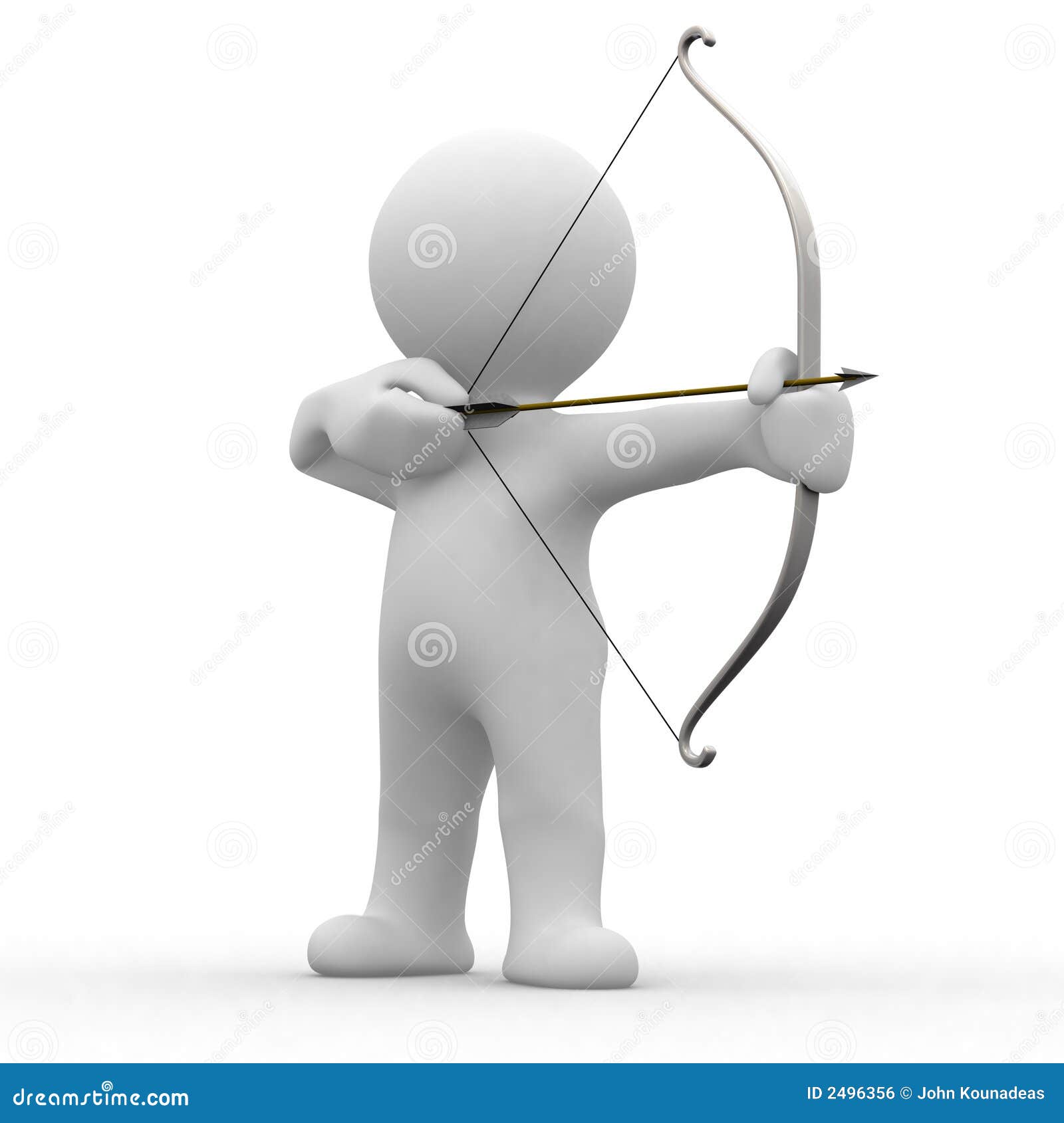 Tiro al arco 3d stock de ilustración. Ilustración de blanco - 2496356