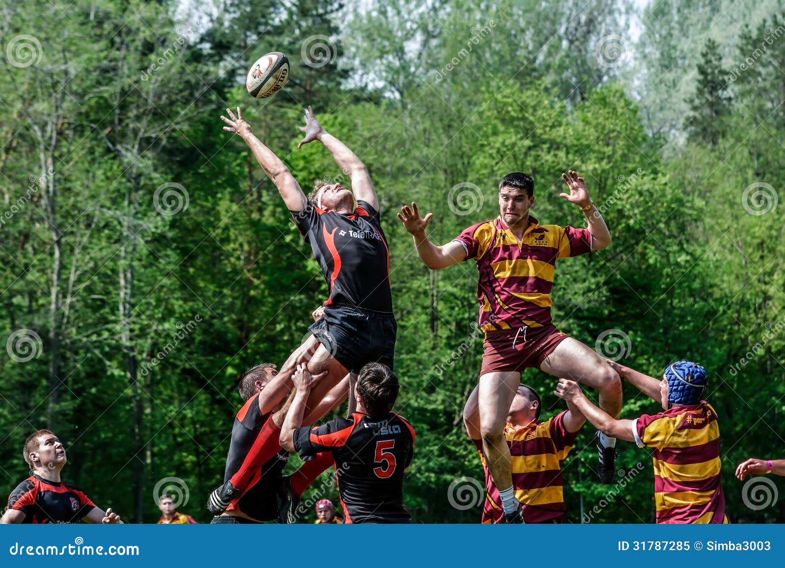 Tiro della palla di rugby immagine editoriale. Immagine di erba - 31787285