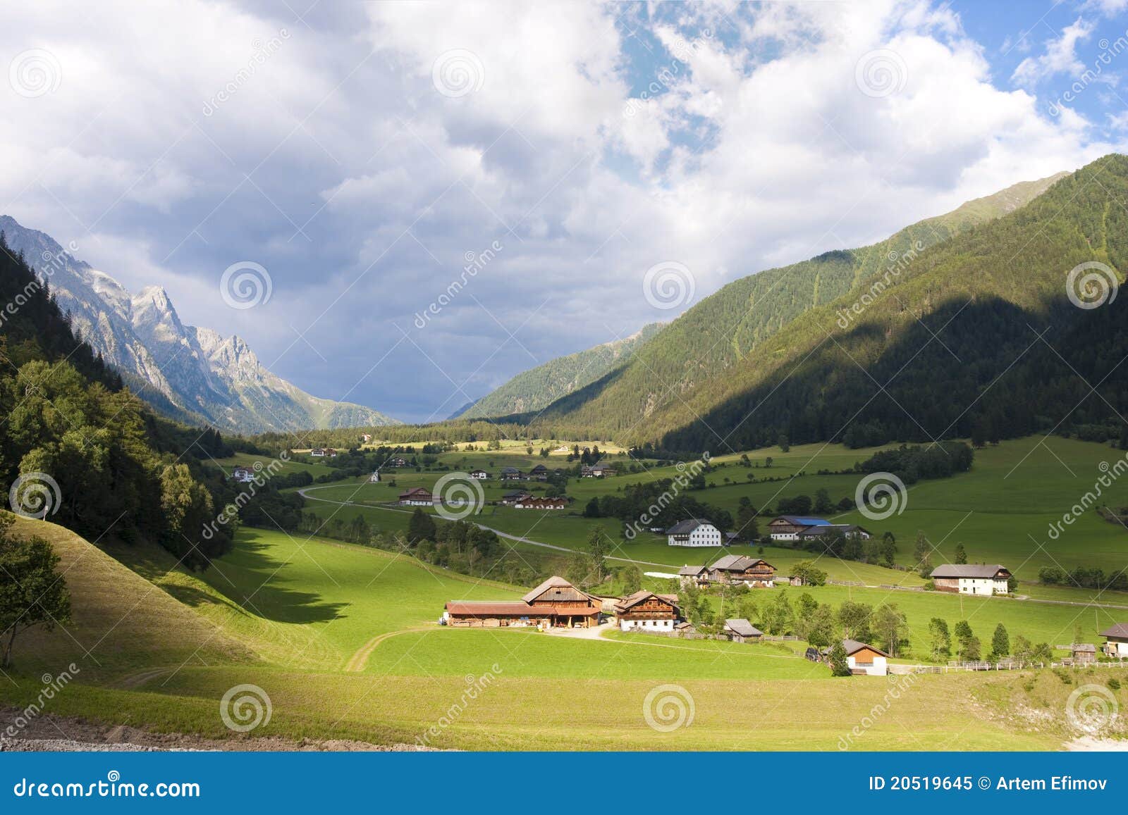 Tirol valley stock image. Image of mountain, alpine, grass - 20519645