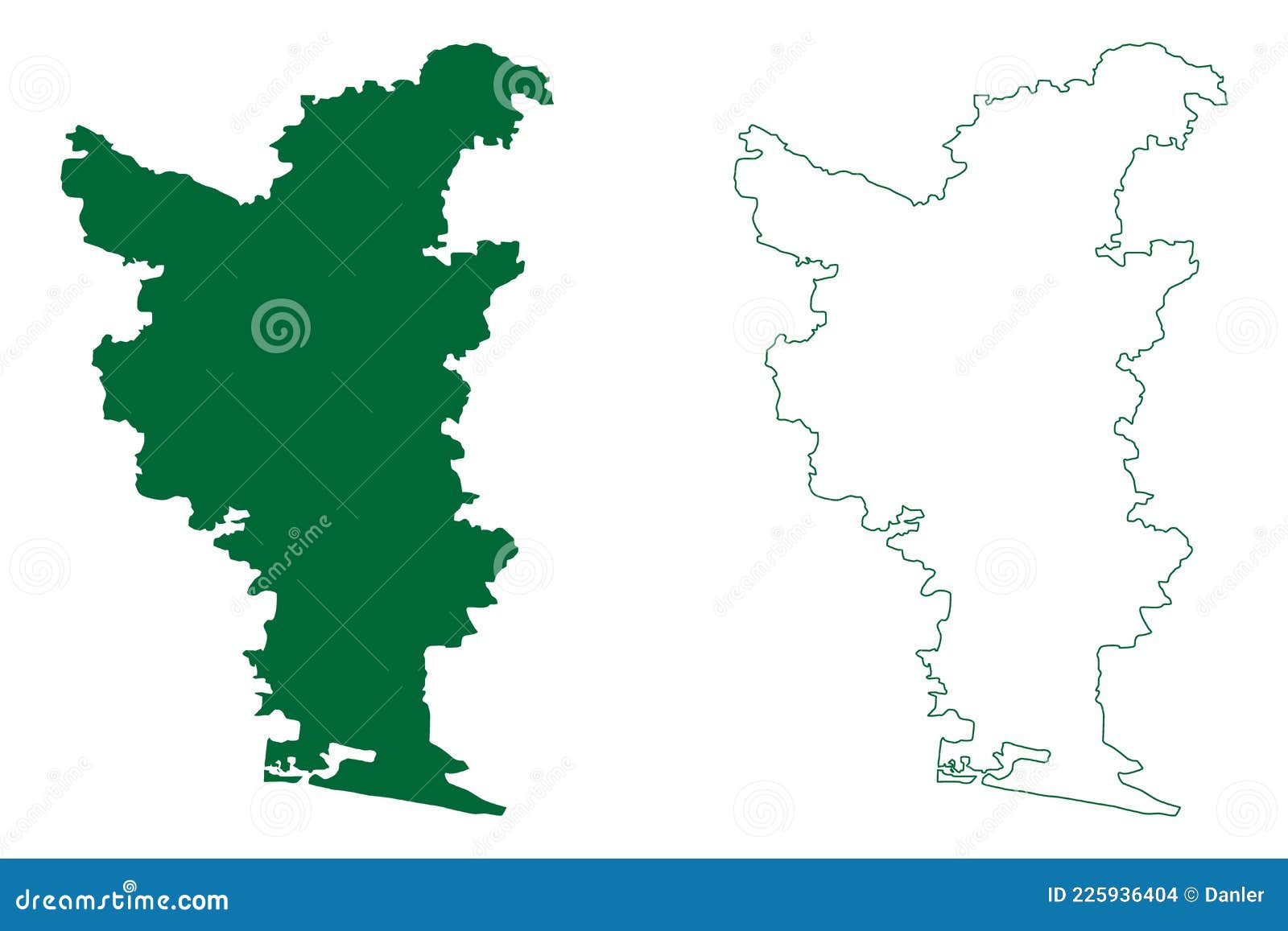 Tiruvarur District Tamil Nadu State, Republic of India Map Vector ...