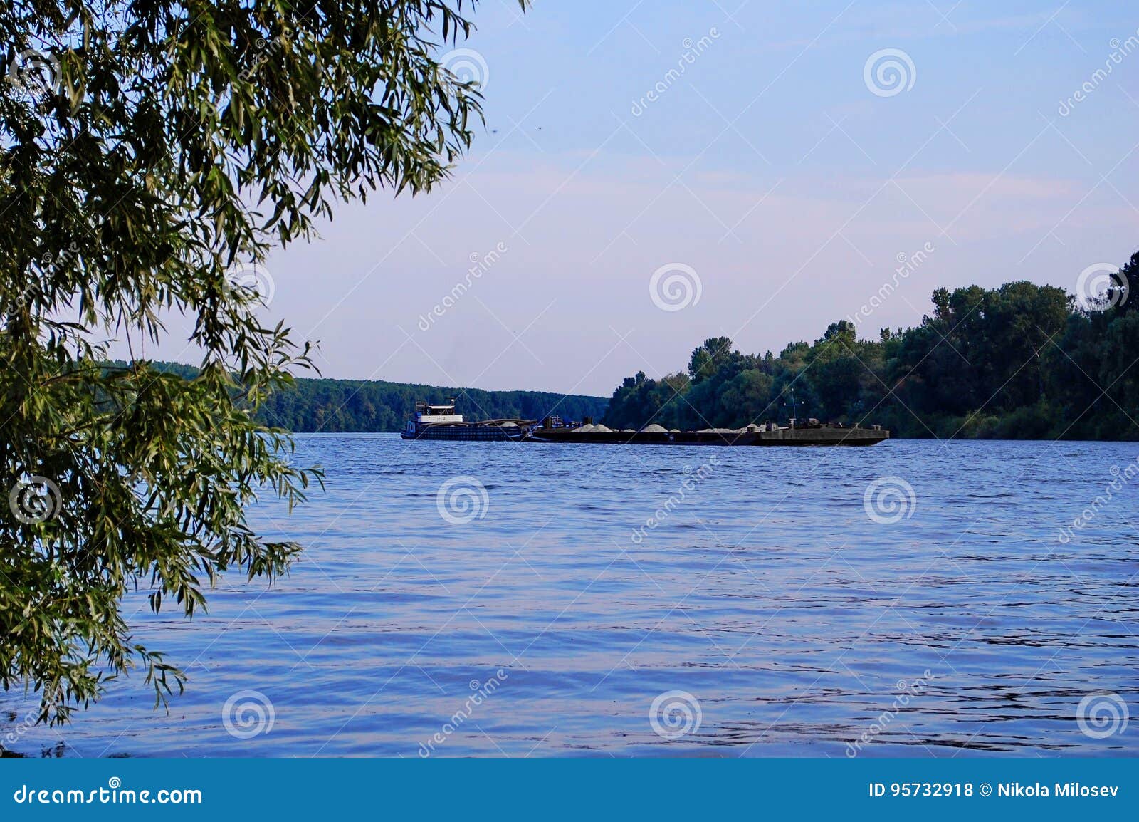 Tisa river and boat stock photo. Image of composition - 95732918