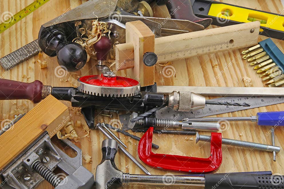 Tischler Tools stockbild. Bild von bauholz, tischler - 112785807