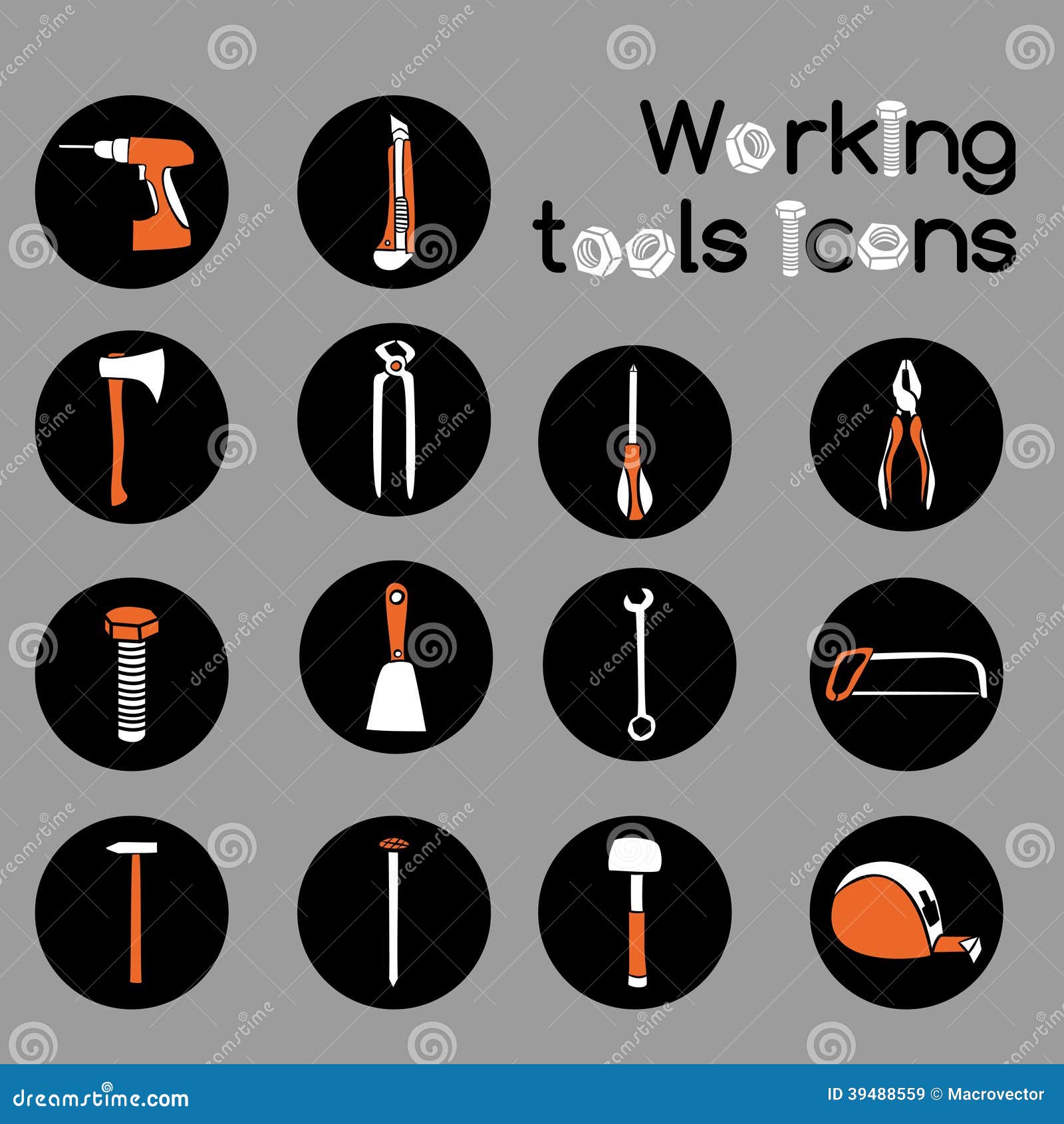 Tischler-Working Tools Icons-Satz Vektor Abbildung - Illustration von ...