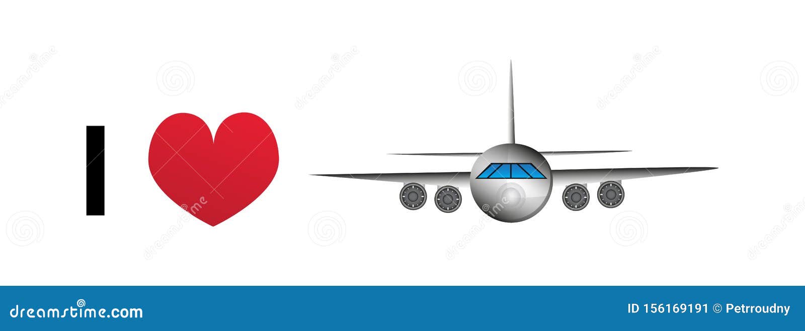 I Love Flying Vector Icon â€“ Airplane with Red Heart Stock Vector ...