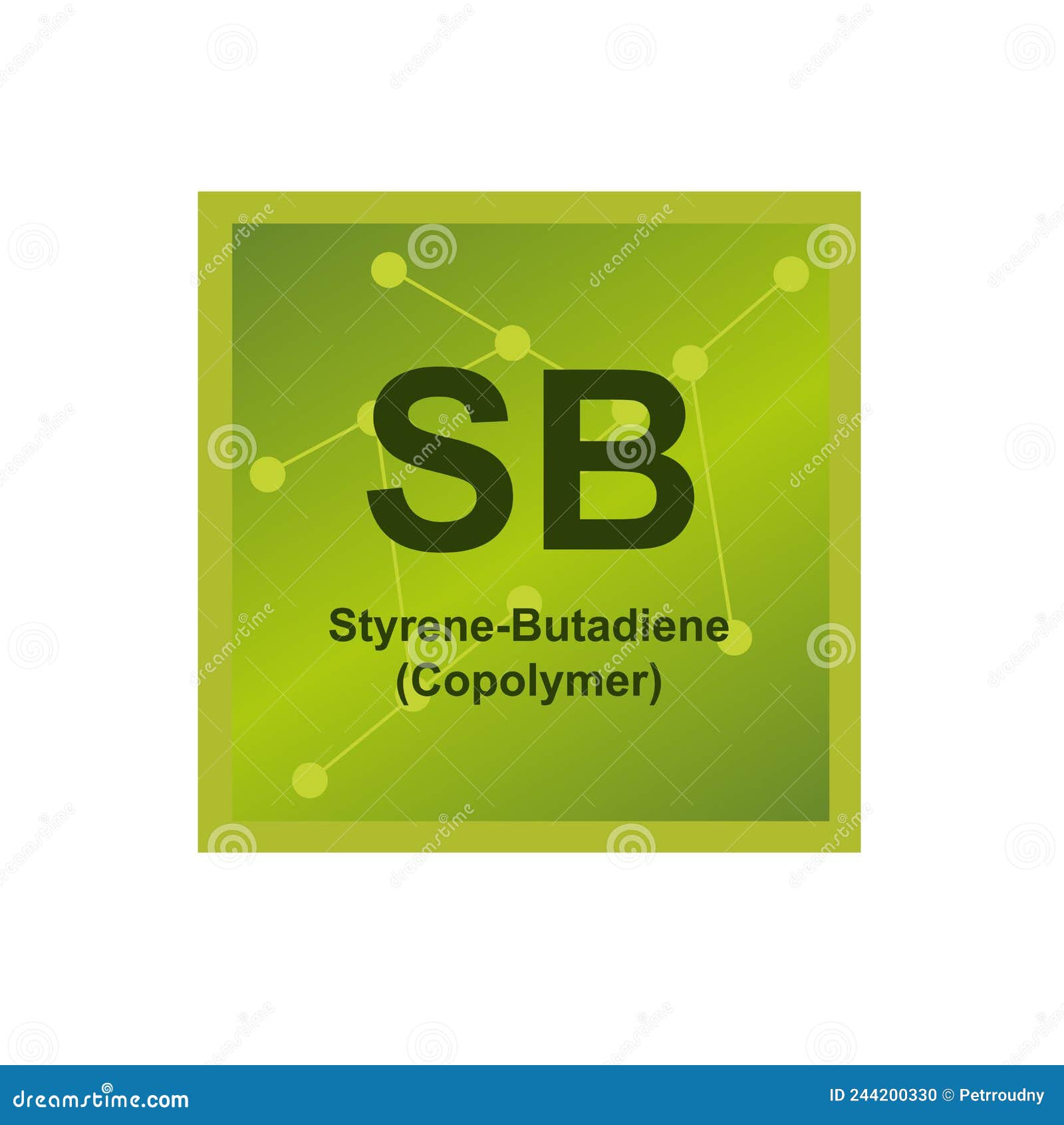 Vector Symbol of Styrene Butadiene Copolymer SB or SBR Polymer on the ...